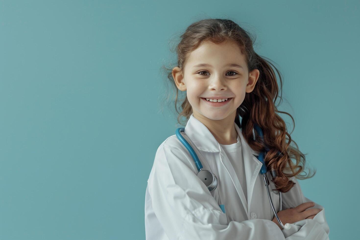 Pediatrician with Stethoscope and Happy Child in Cheerful Background ... Pediatrician with Stethoscope and Happy Child in Cheerful Background ...