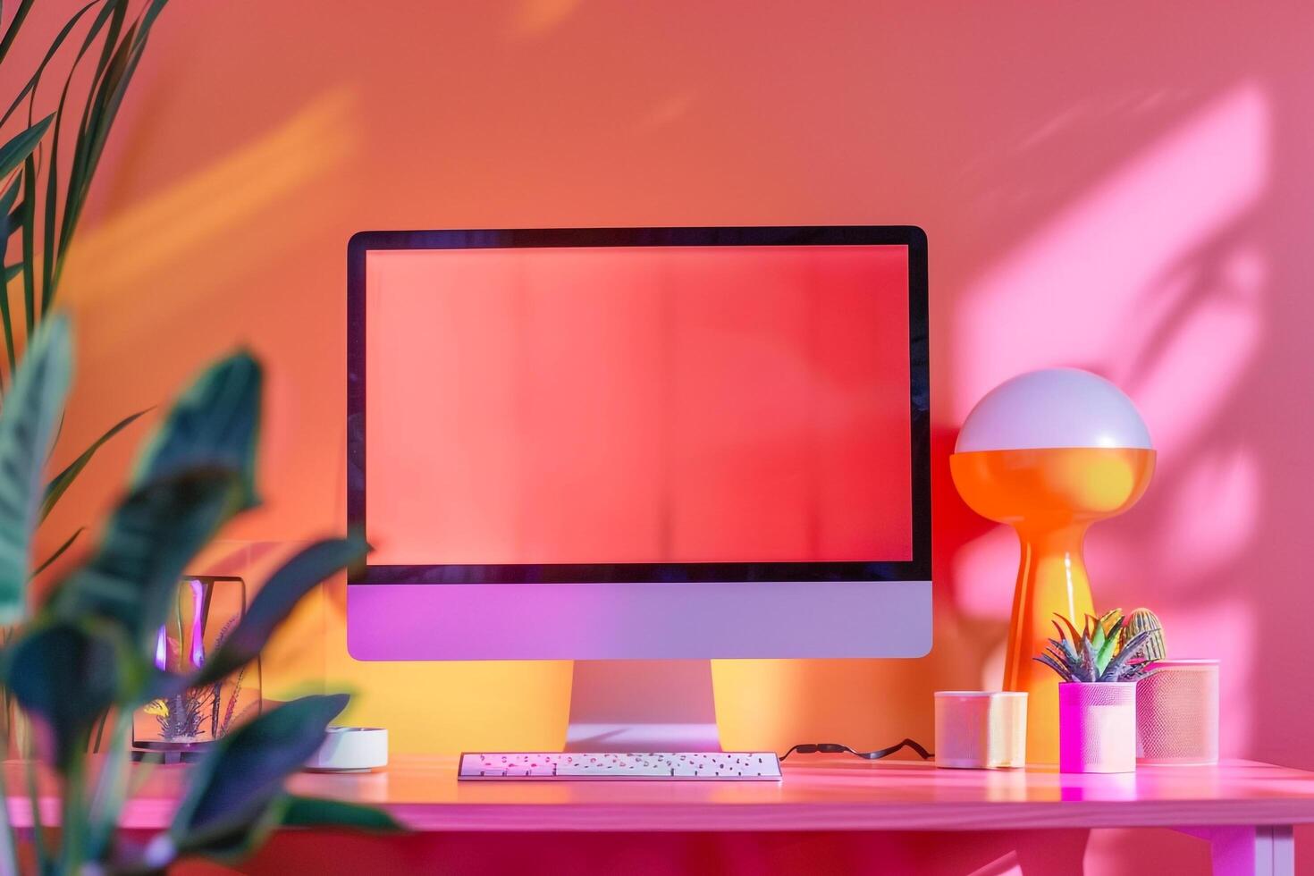 Desktop Computer Mockup Background 48640361 Stock Photo at Vecteezy