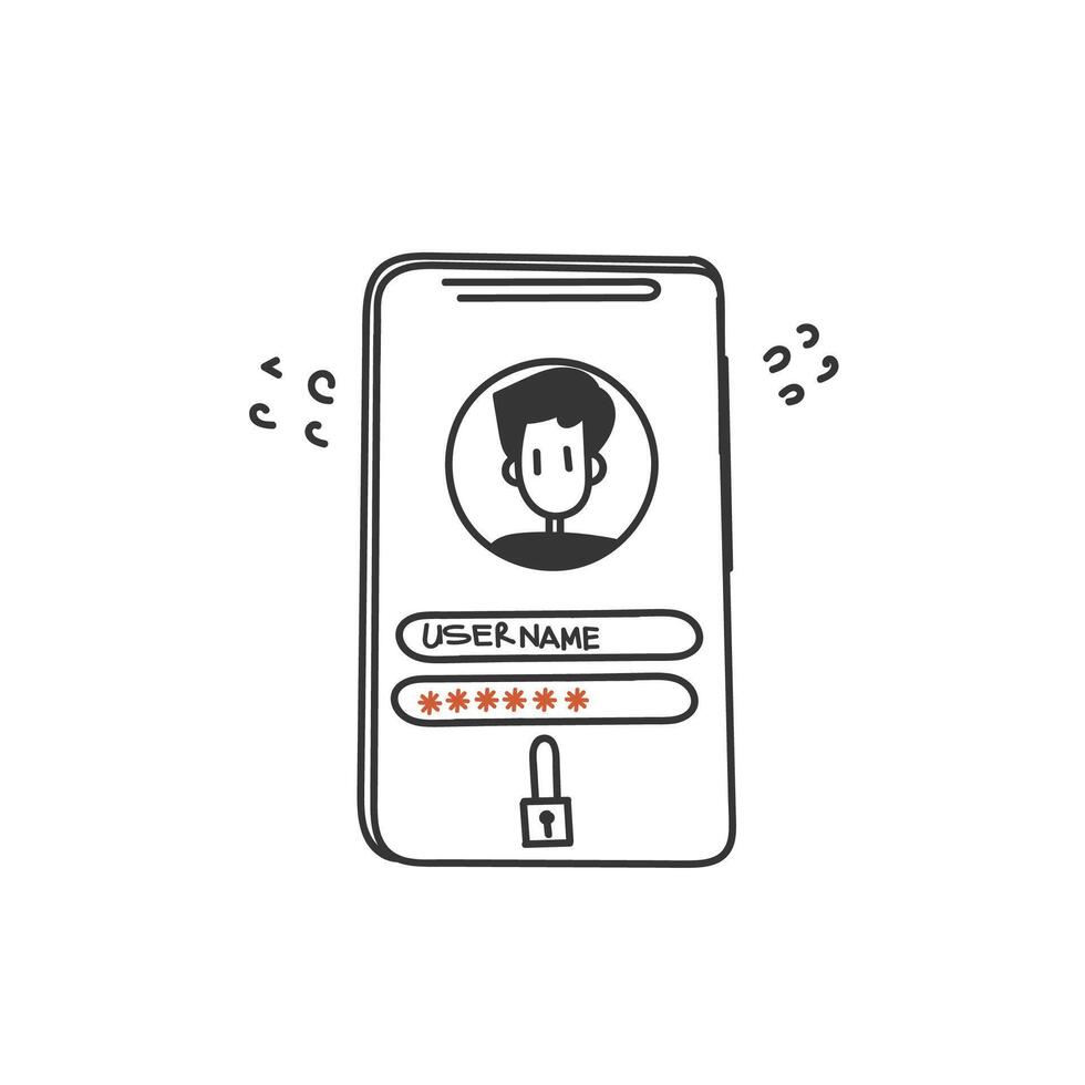 hand drawn doodle user name pasword bar form authentication bar illustration 48667470 Vector Art ...