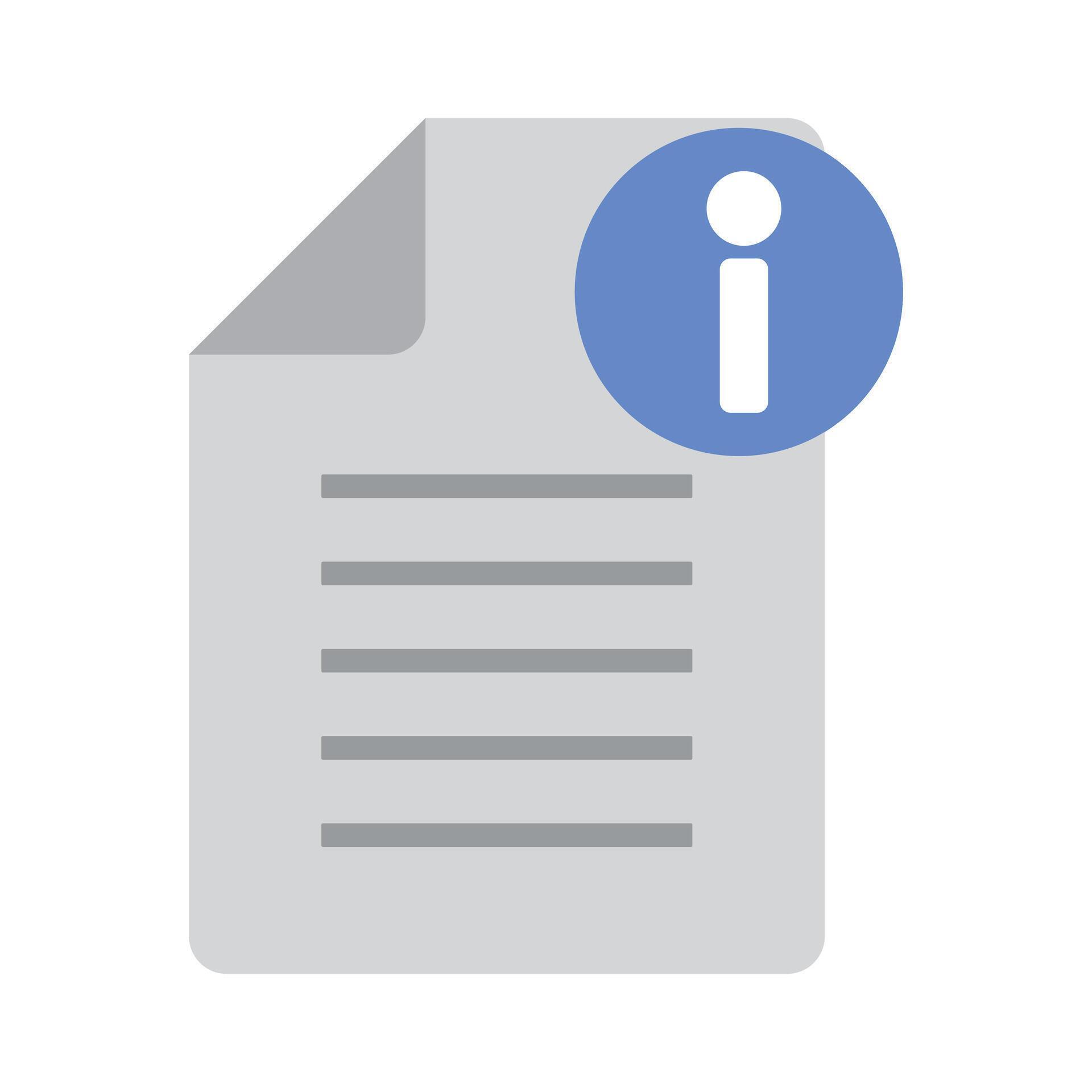 An icon of a document with an information mark. read me icon. 48668253 Vector Art at Vecteezy