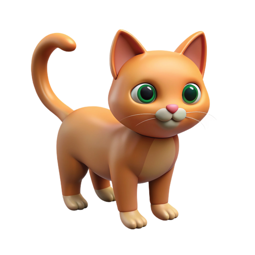 Realistic Cute Cat 3d Model Digital Artwork 48677353 PNG