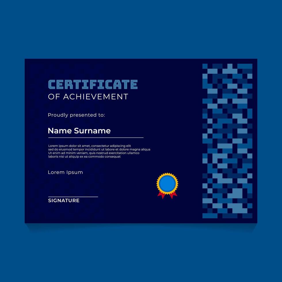 Abstract Pixel Geometric Certificate Template Design 48679994 Vector