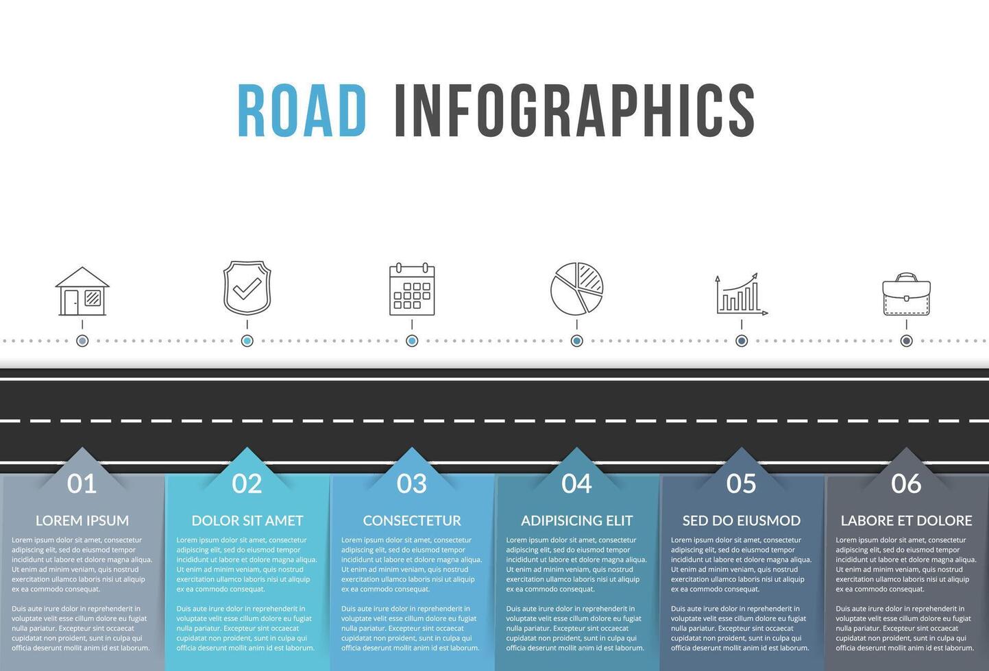 Road Infographics Template 48680538 Vector Art at Vecteezy