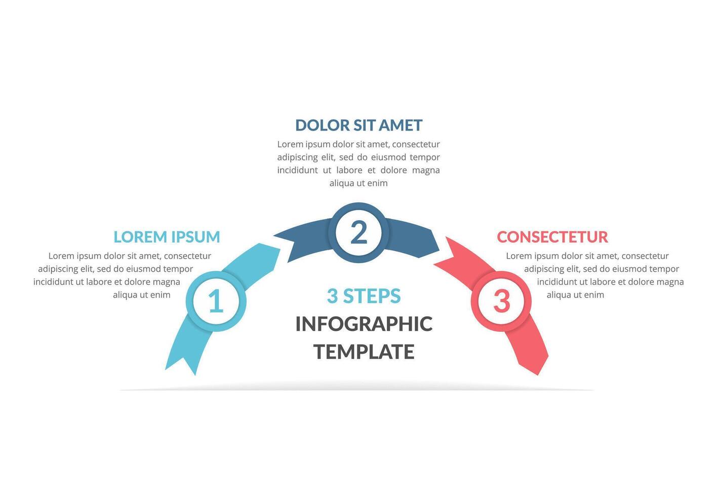Infographic template with arrows with 3 steps, workflow, process chart ...