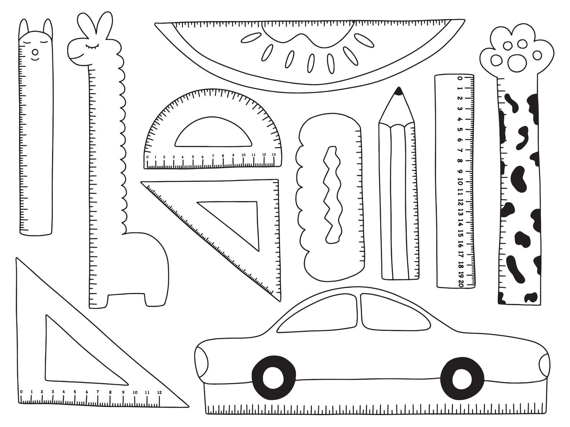 Cute rulers hand drawn set. Kawaii rulers doodle set 48682533 Vector ... Cute rulers hand drawn set. Kawaii rulers doodle set 48682533 Vector ...