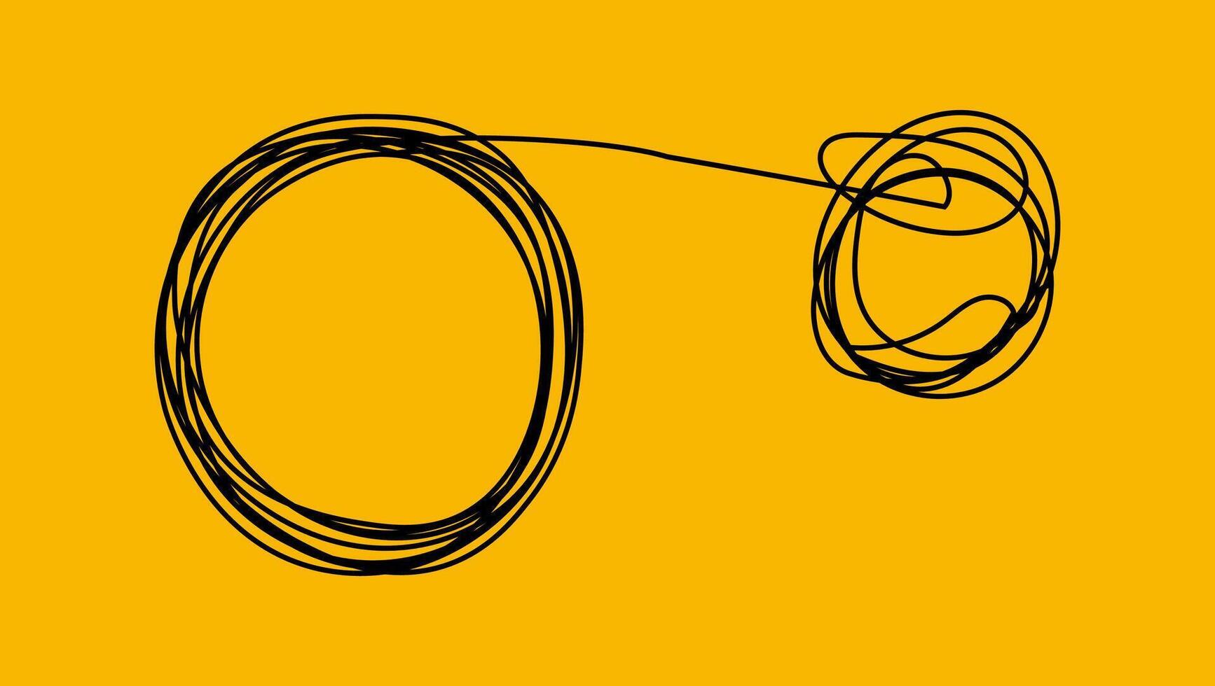 Tangle and untangle, psychotherapy and psychology concept problems ... Tangle and untangle, psychotherapy and psychology concept problems ...