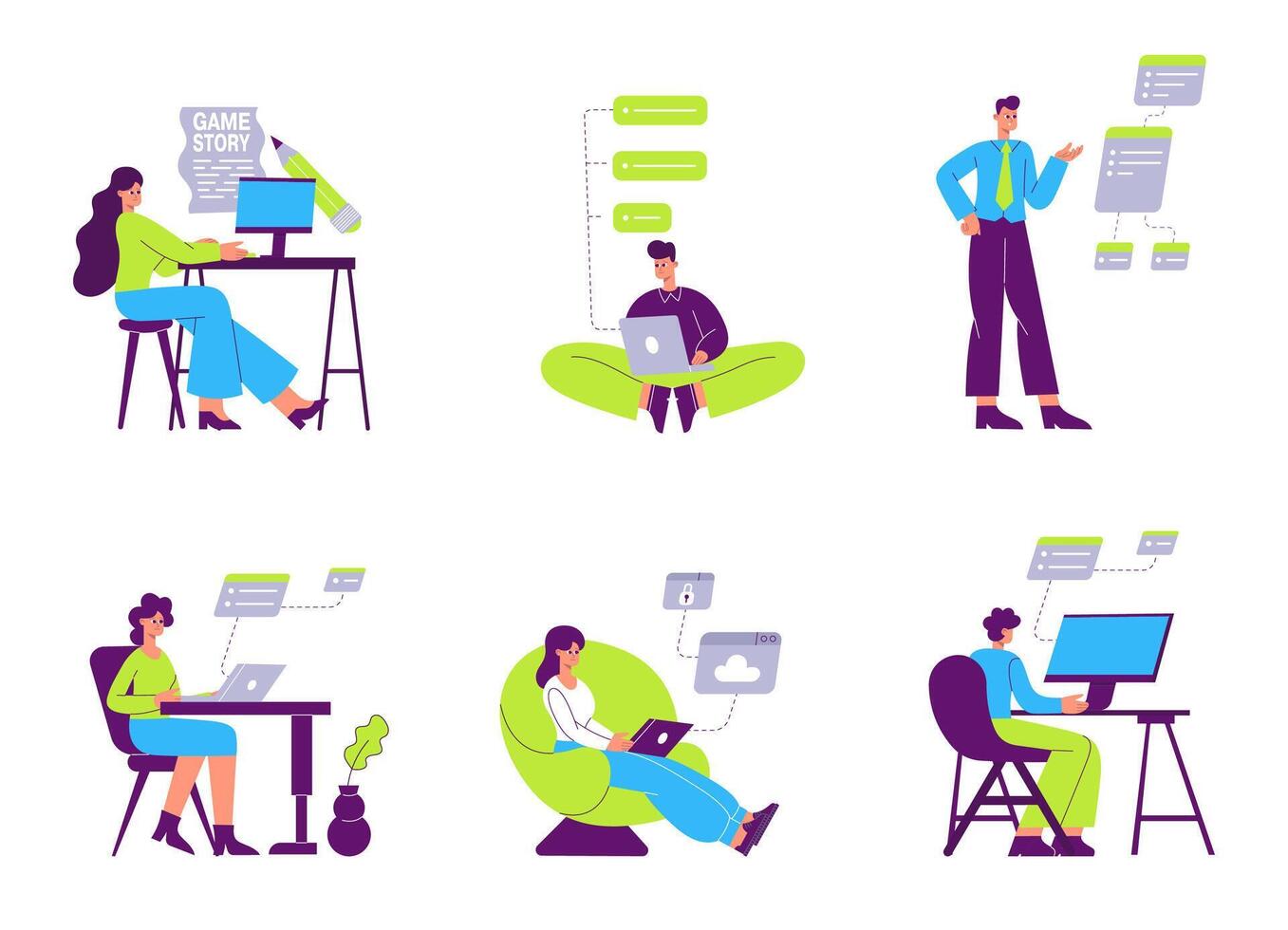 Programmers Web Software Engineers And Game Designers 48686139 Vector