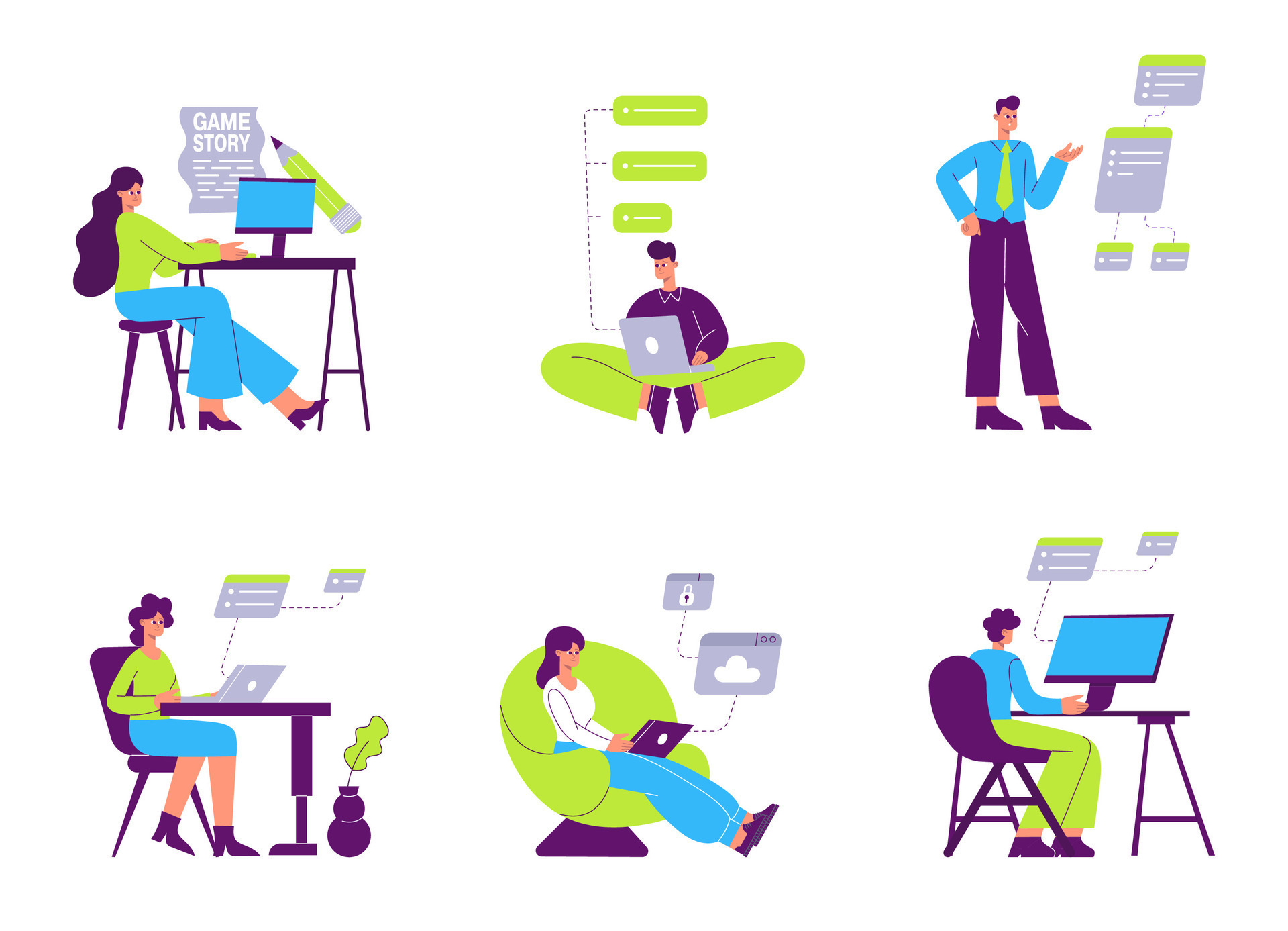 Programmers Web Software Engineers And Game Designers 48686139 Vector Art At Vecteezy