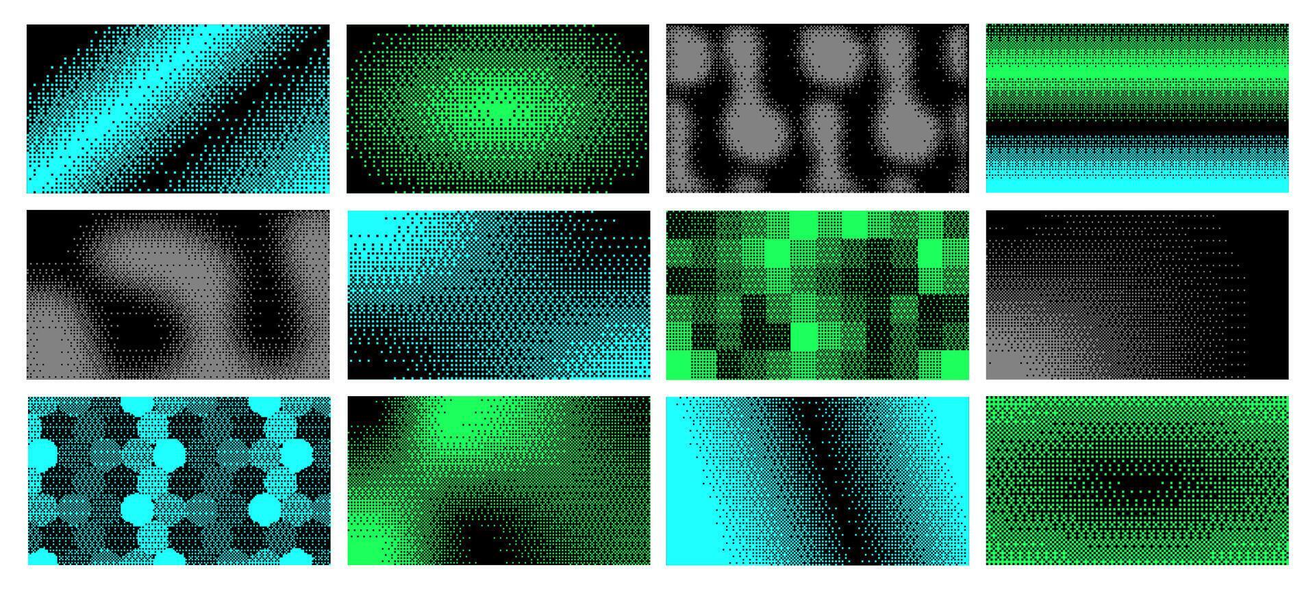 Dithering pixel art pattern. Abstract digital dither backgrounds, pixelated gradient transitions ...