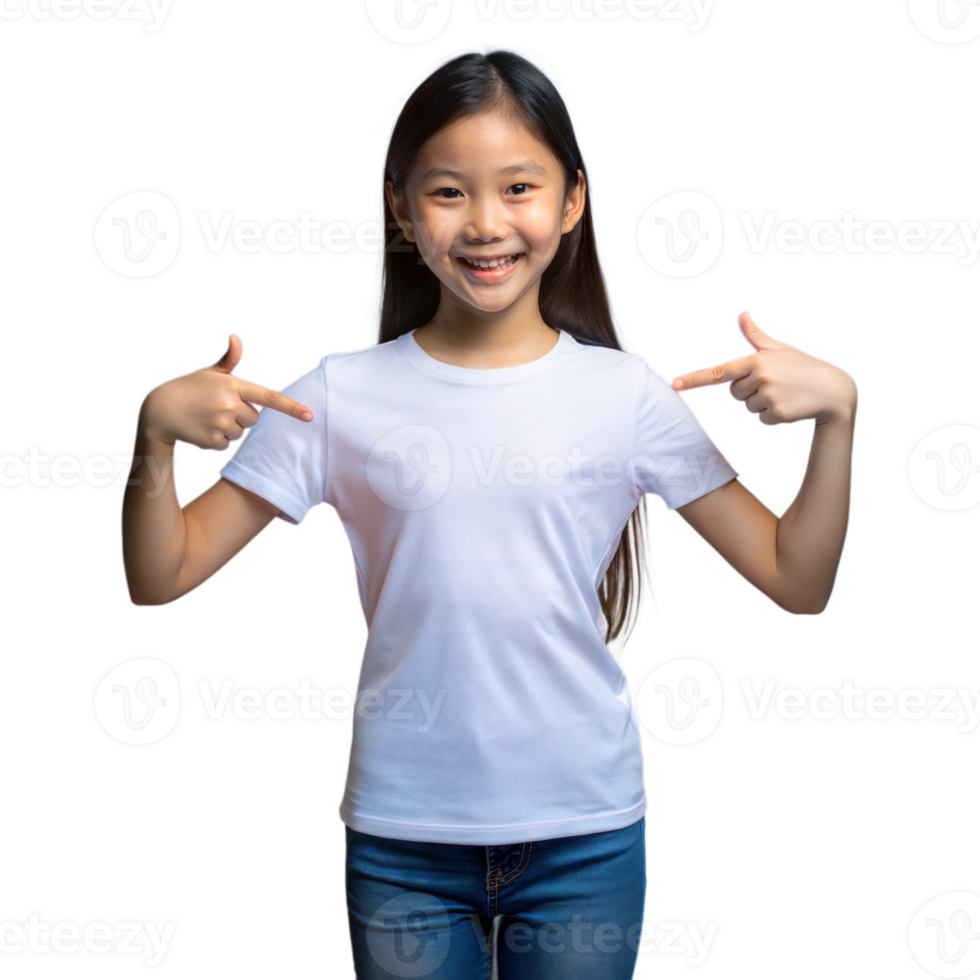 Young Girl Pointing at Herself Smiling on Transparent Background ...
