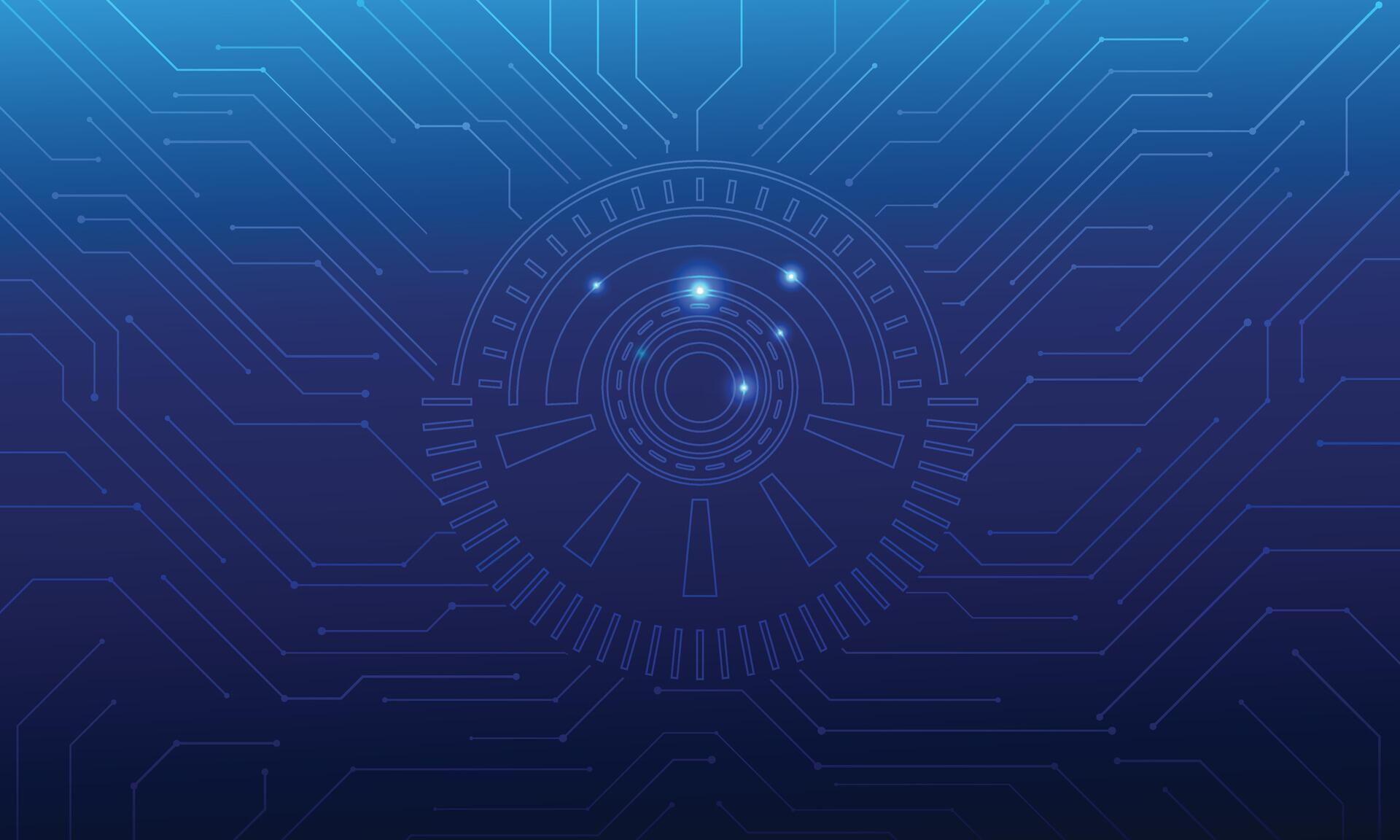 Abstract Computer Electronic Circuit Board Blue Gradient Futuristic Technology Background