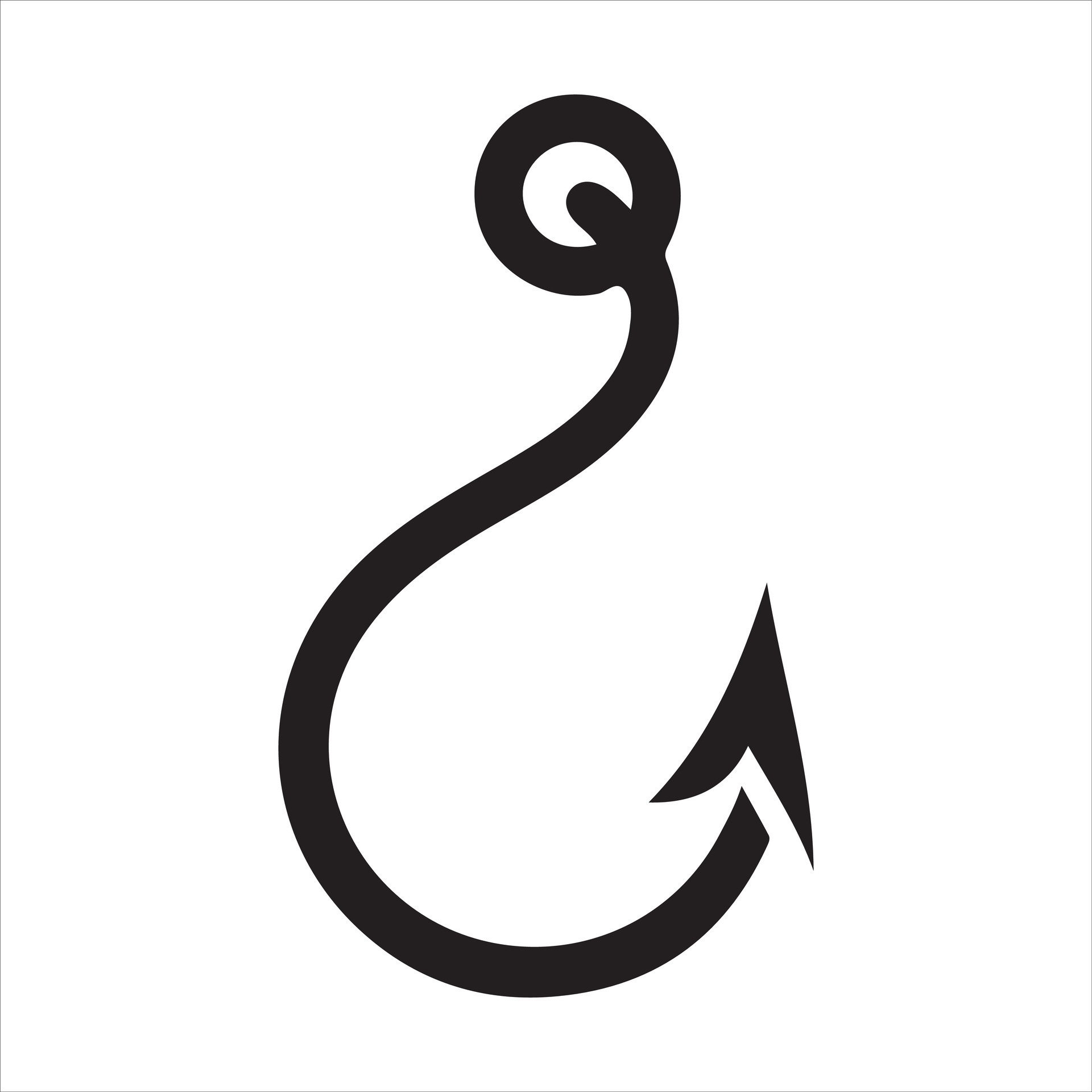 Fishing hook icon, silhouette on white background, simple hook silhouette 48692700 Vector Art at ...
