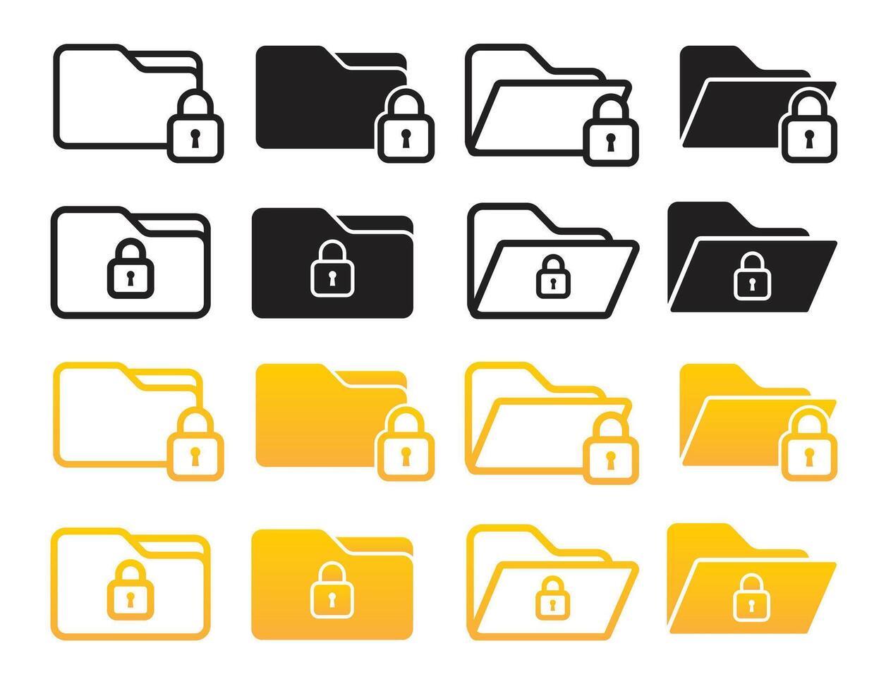 Secure Folder Icon Set 48693717 Vector Art At Vecteezy