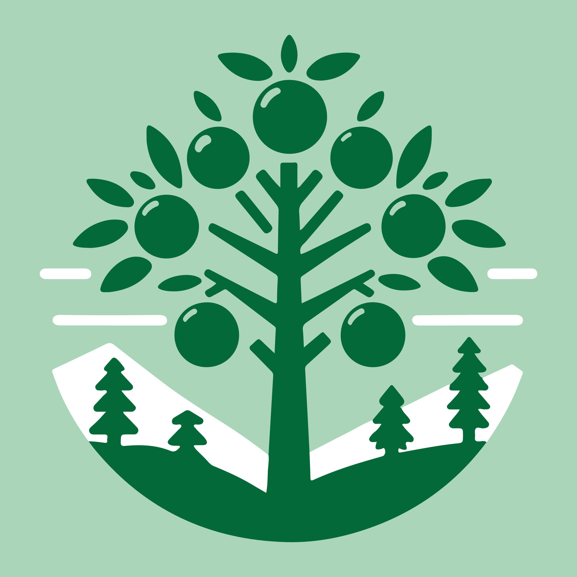 Colorful minimalist tree illustration with abstract shapes and modern ...