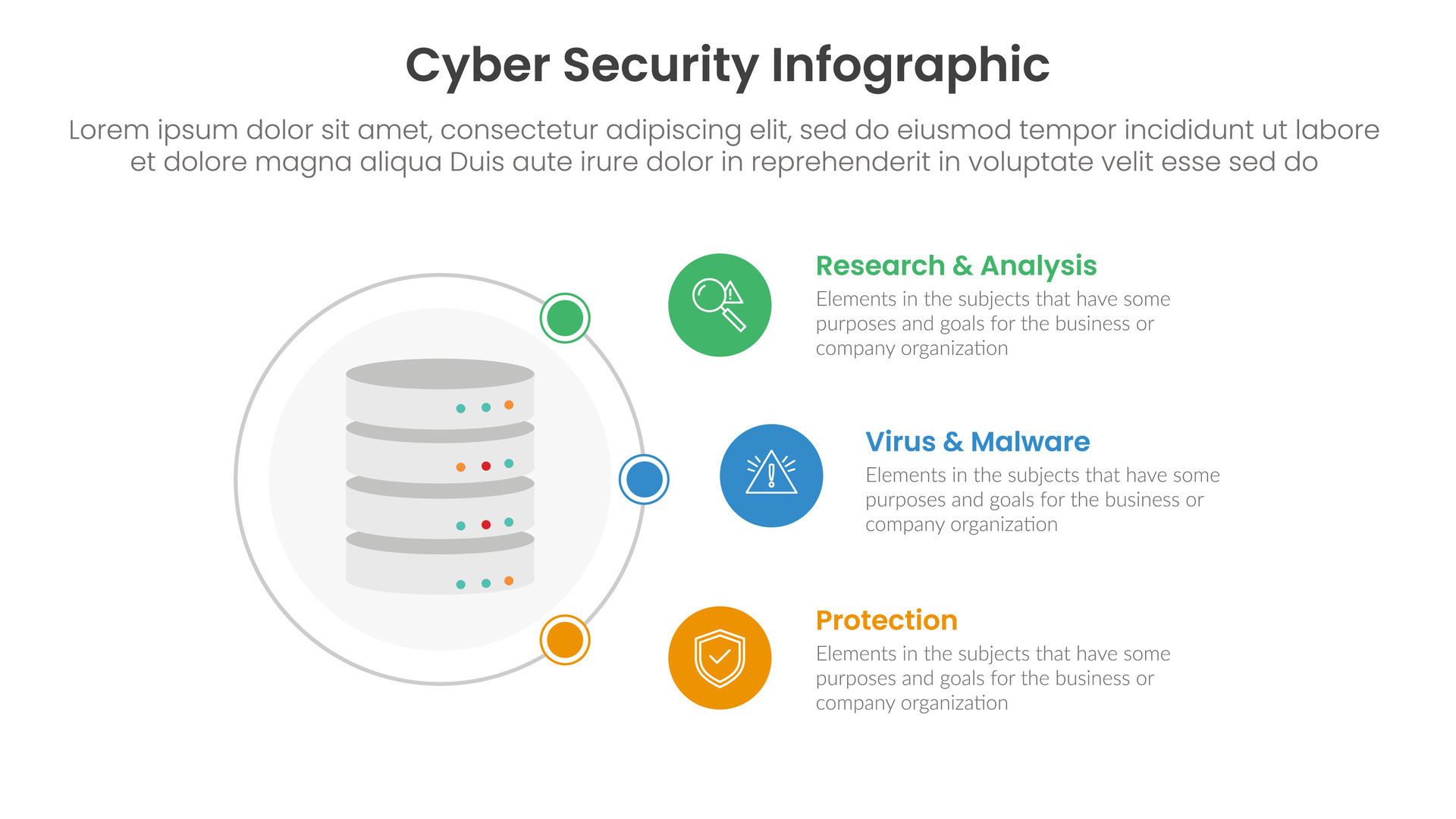 Cybersecurity Technology Infographic Template Banner With Server On