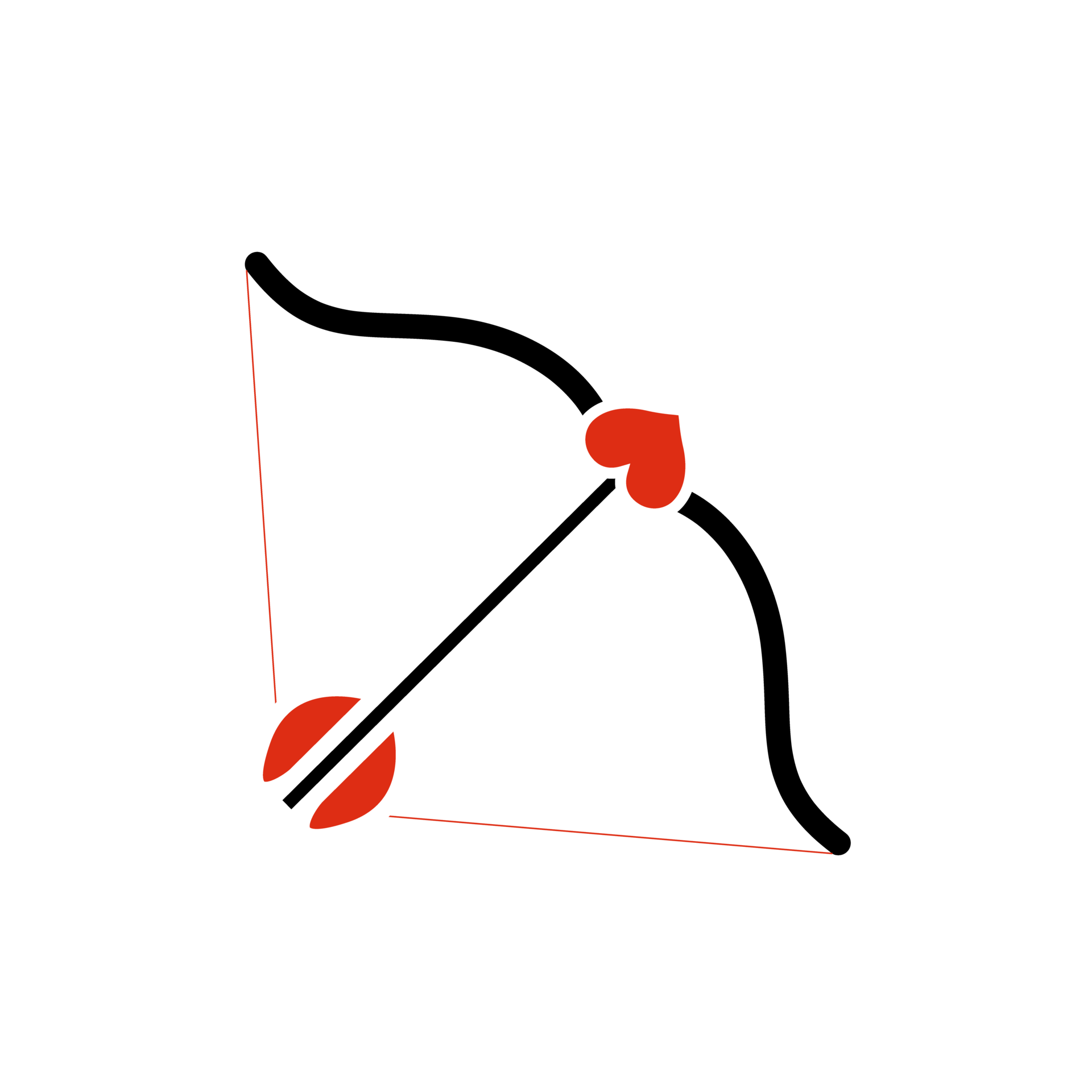 Cupid Bow Arrow Heart Icon Simple Design Line Icon 48708708 Png
