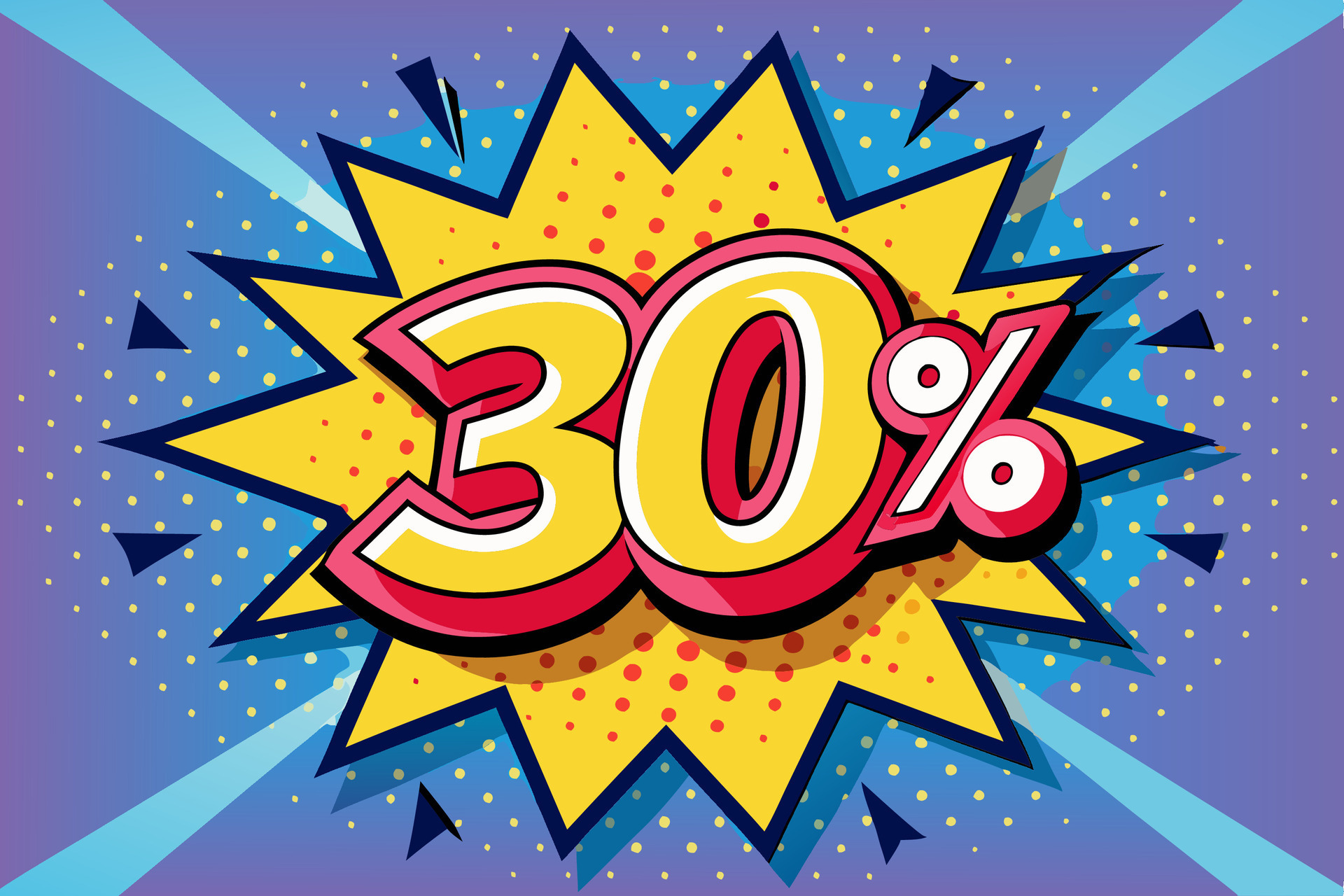 30 percent discount sale comic style for your e commerce 48708897 Vector Art at Vecteezy