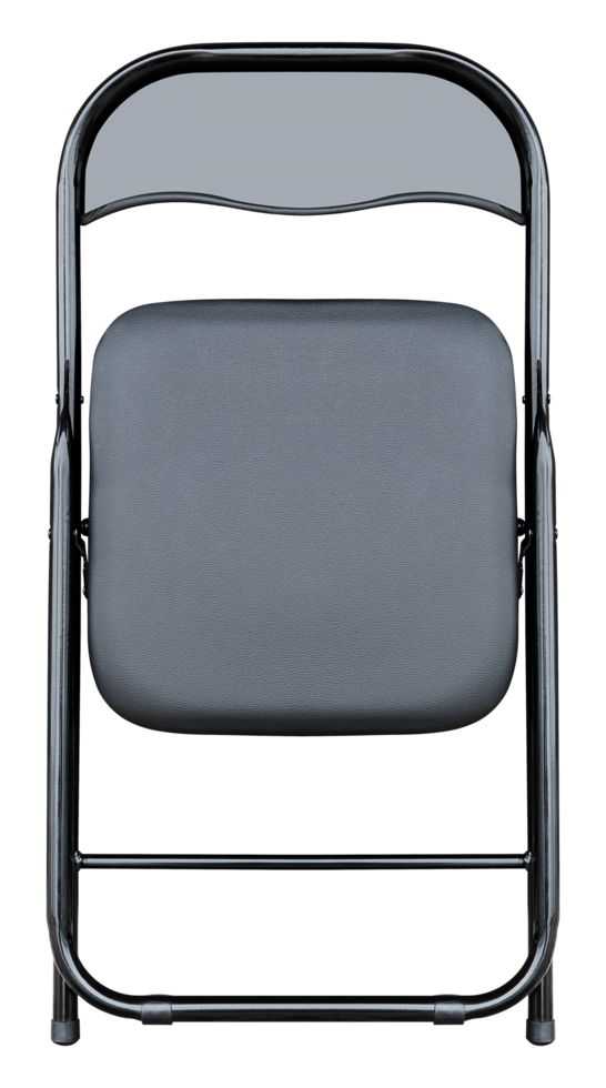 Black steel folding chair 48712335 PNG Black steel folding chair 48712335 PNG