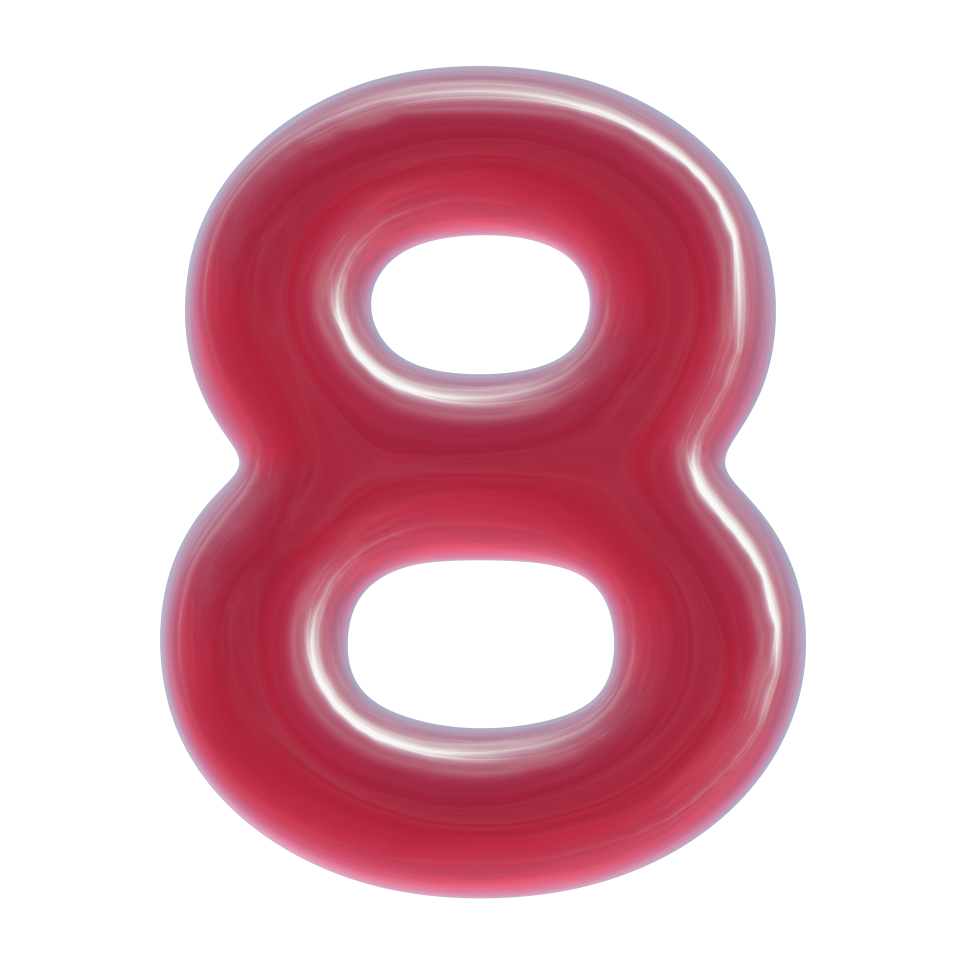 Number 8 Red 3D Render 48722641 PNG