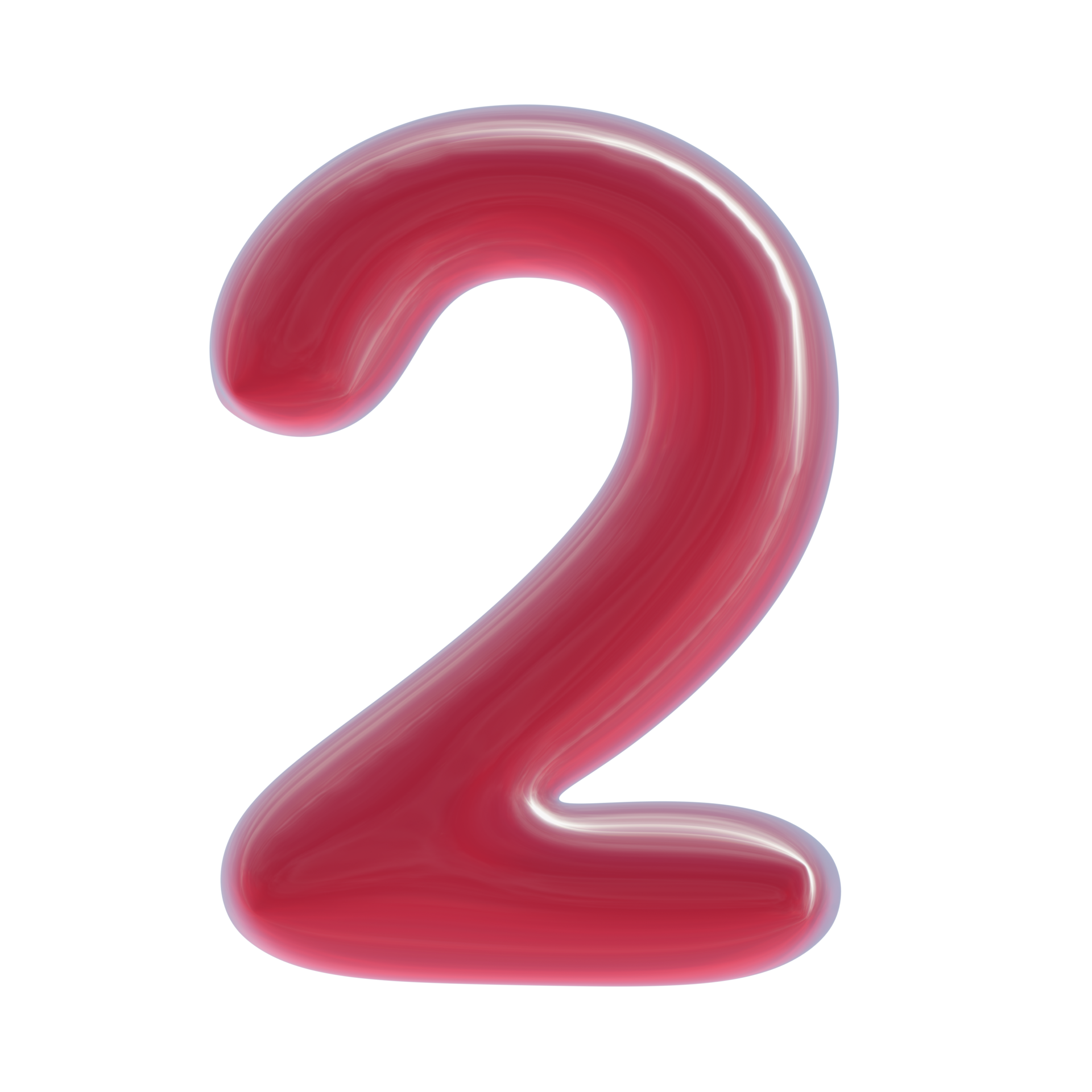 Number 2 Red 3D Render 48722643 PNG