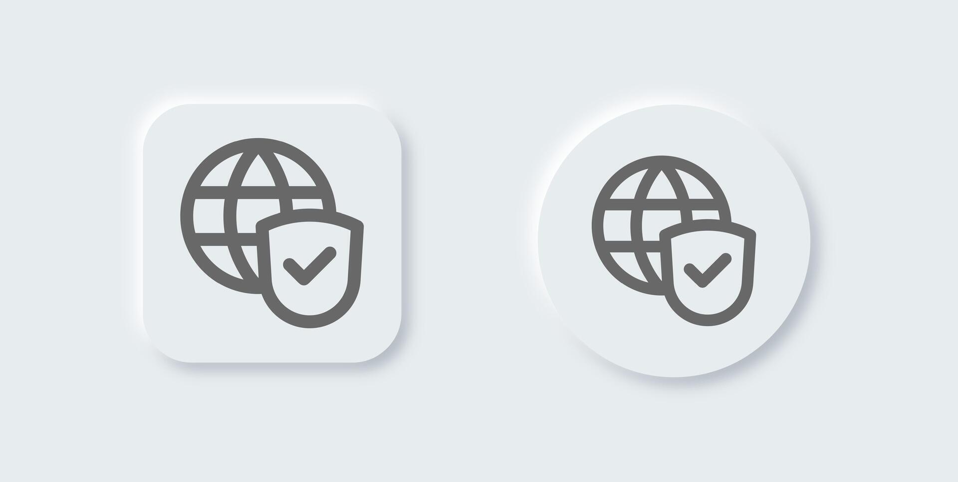 Secure Connection Line Icon In Neomorphic Design Style Network Signs