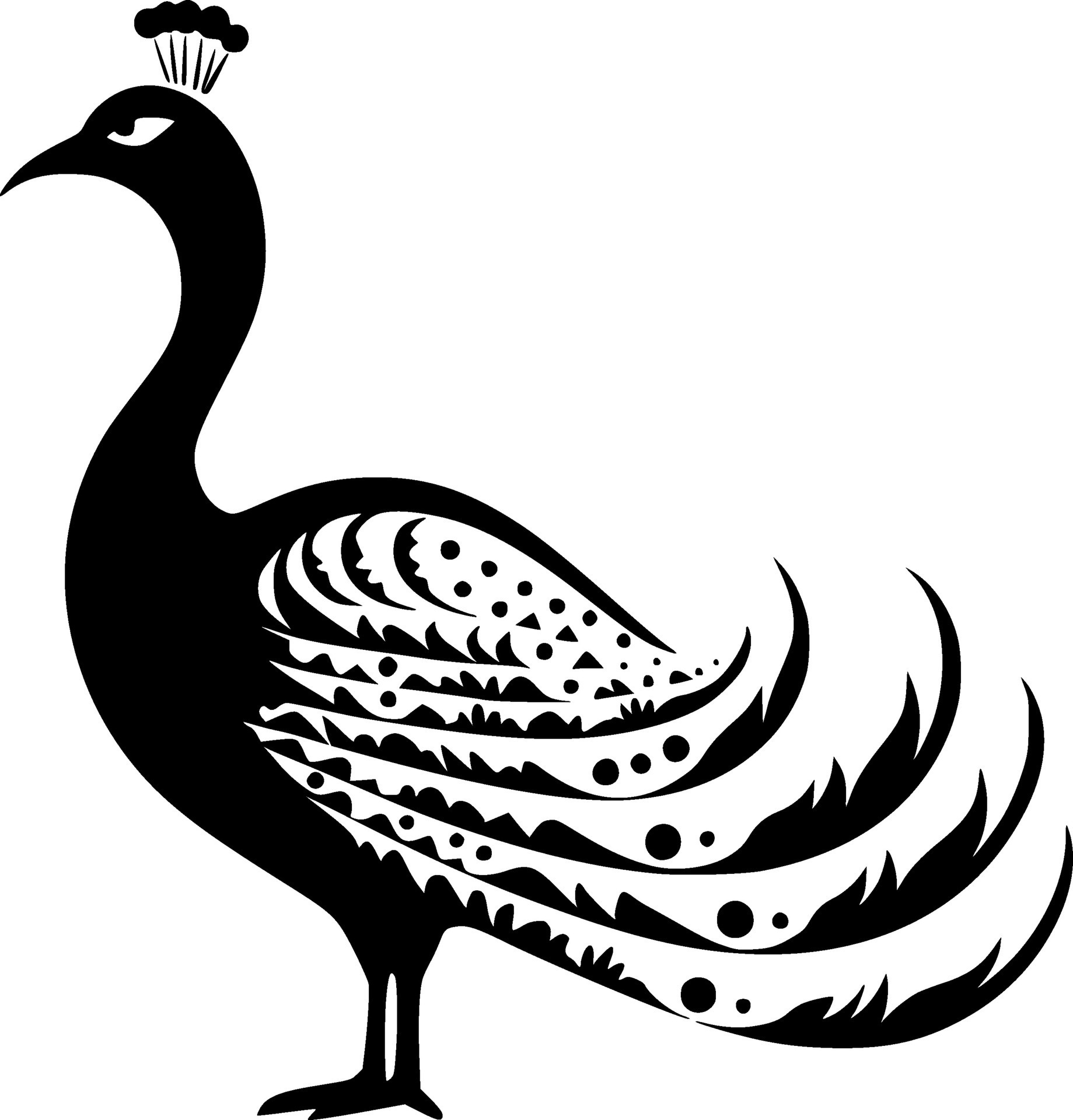 Peacock Black And White Illustration 48728549 Vector Art At Vecteezy