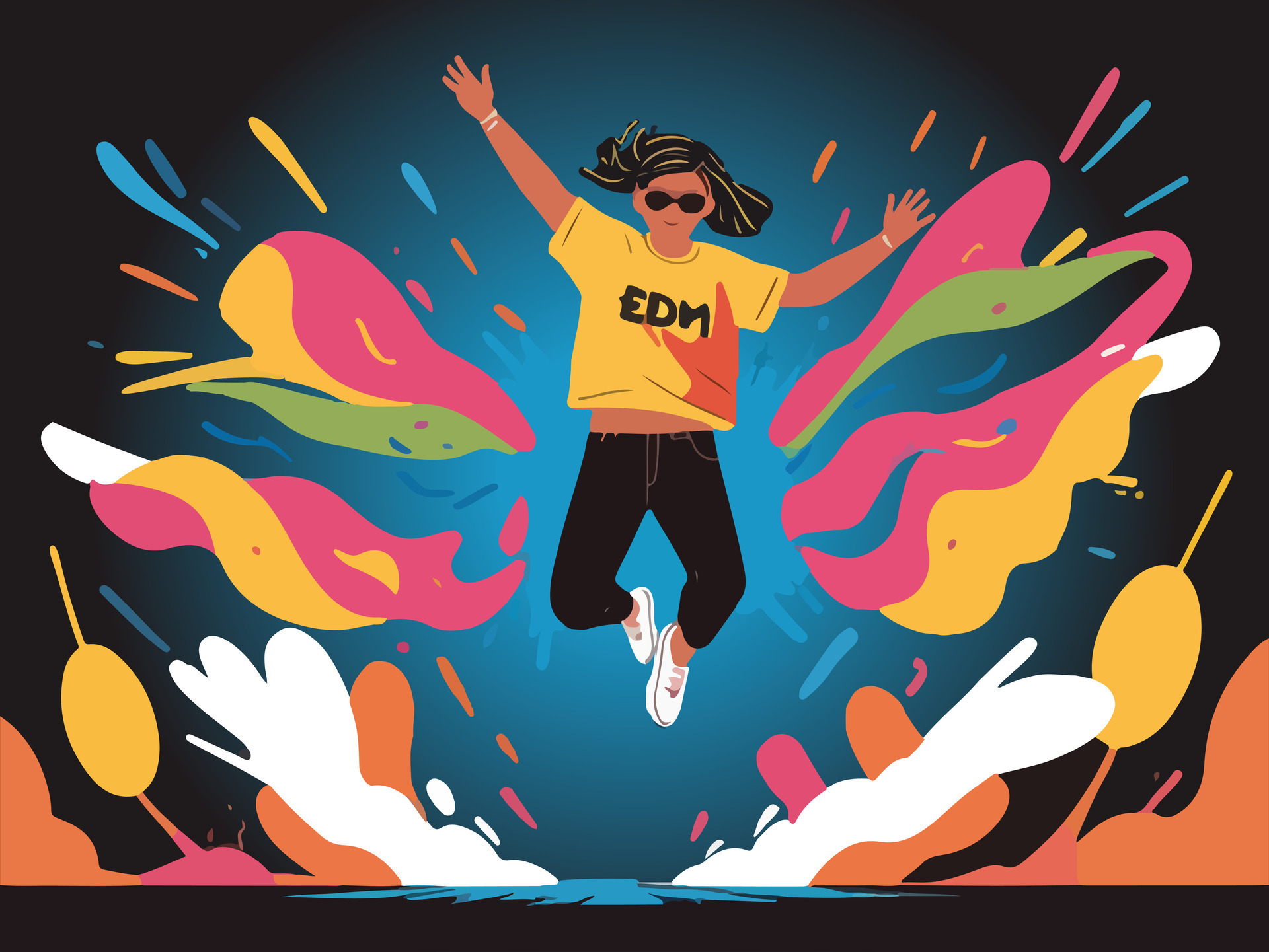 Rhythmic Jumping - Exciting EDM Waves with Enthusiastic Personnel. Flat ... Rhythmic Jumping - Exciting EDM Waves with Enthusiastic Personnel. Flat ...