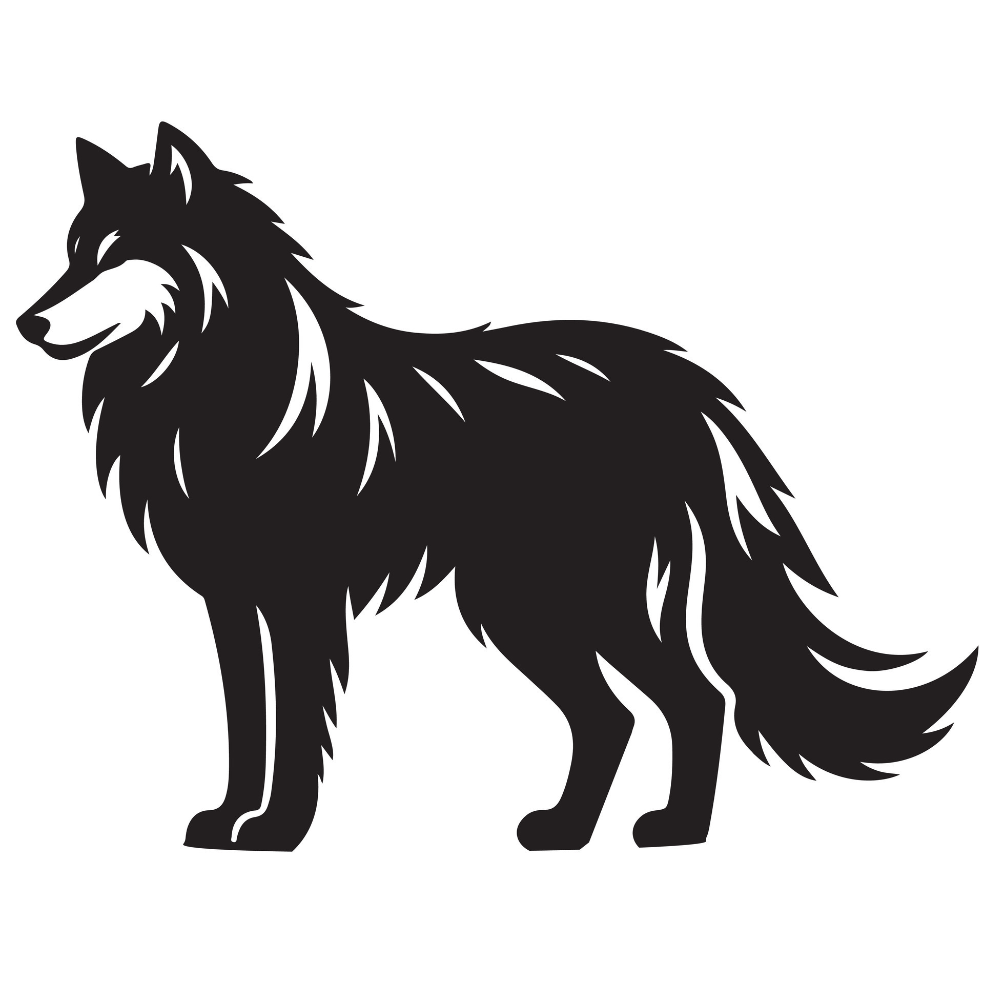 Wild Elegance Monochrome Fox Illustration 48730558 Vector Art At Vecteezy