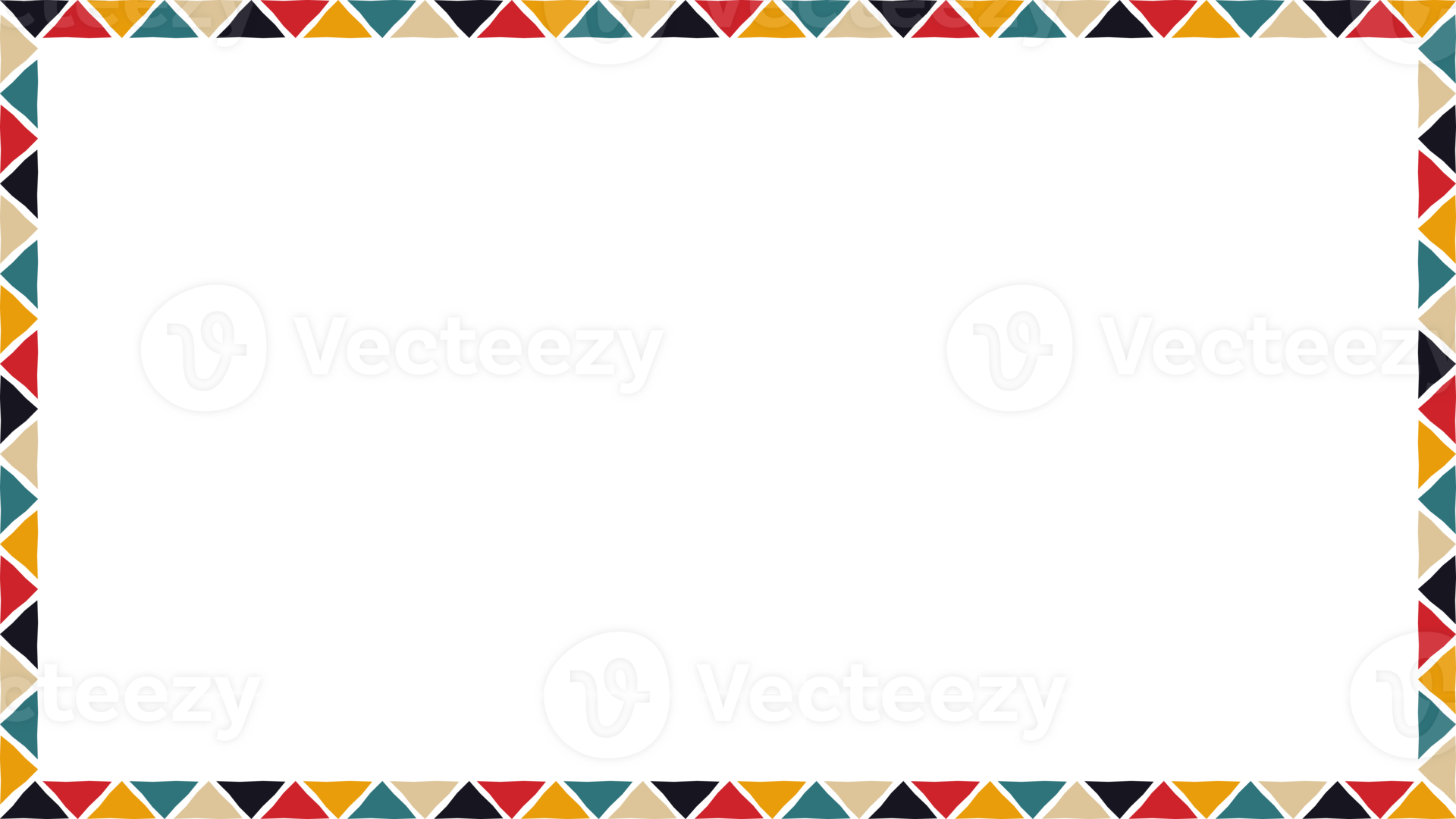African triangles pattern frame border rectangular 48732425 PNG