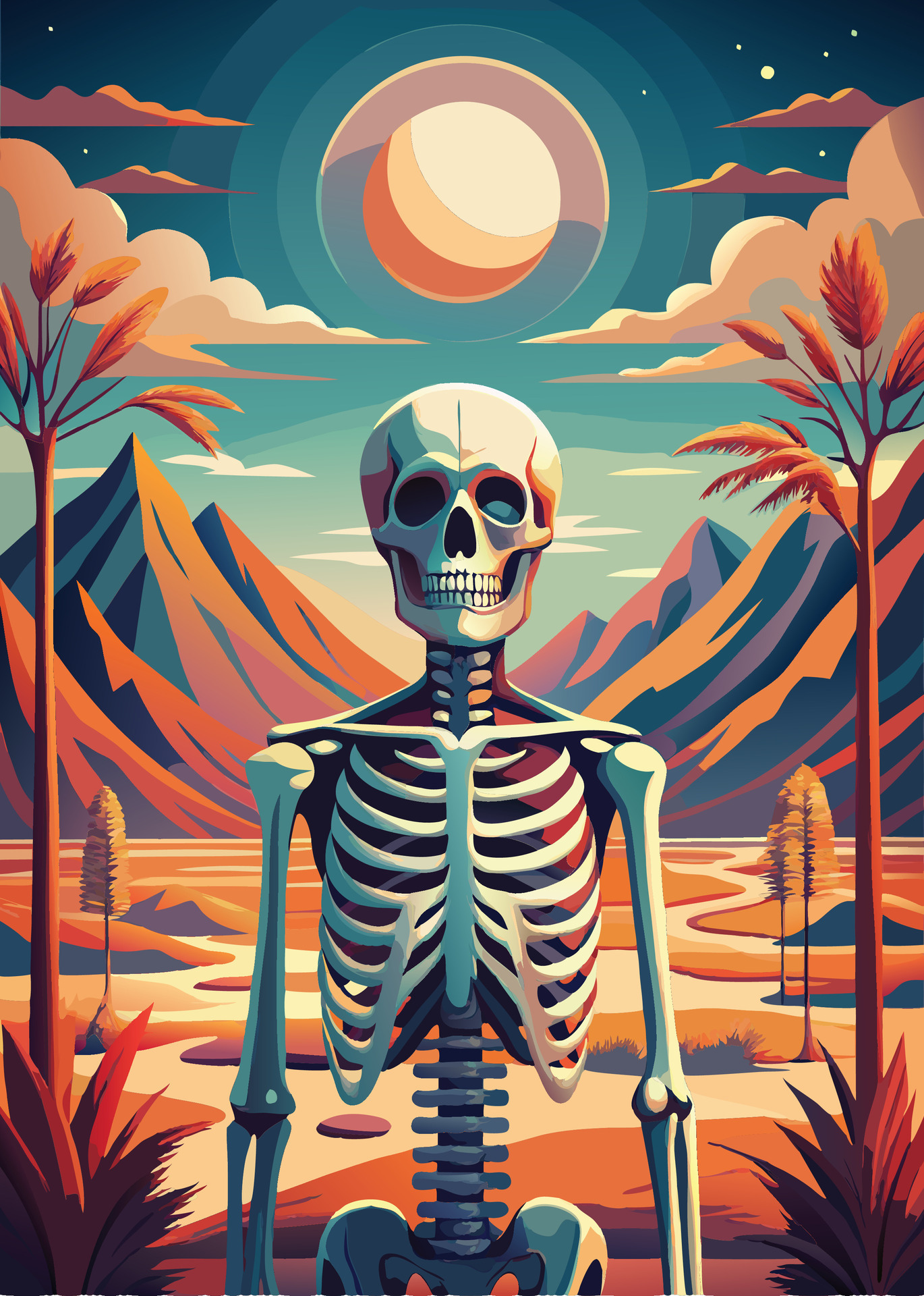 art of Human skeleton drawing Abstract minimal flat art 48733333 Vector ...