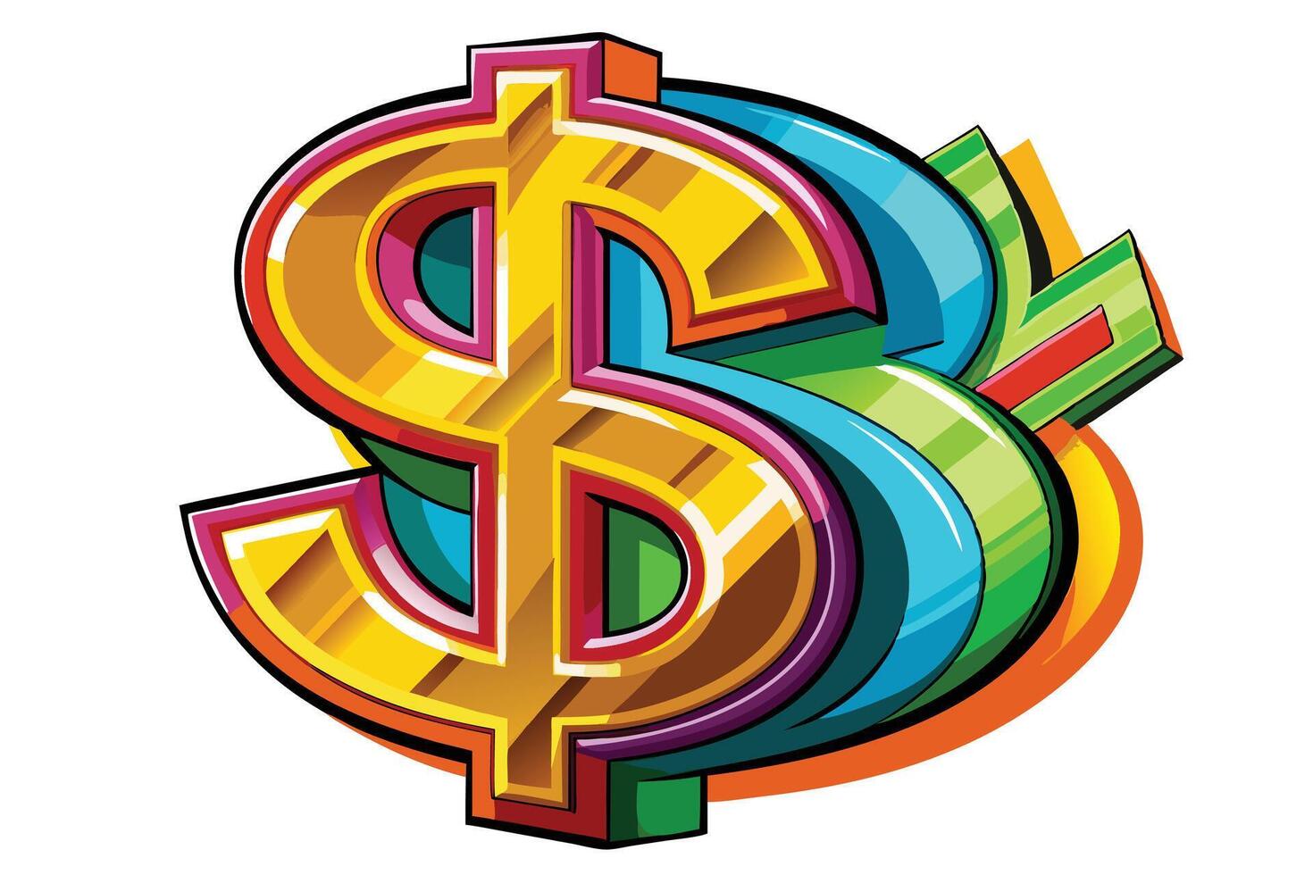 Art Of Dollar On White Background 48733998 Vector Art At Vecteezy