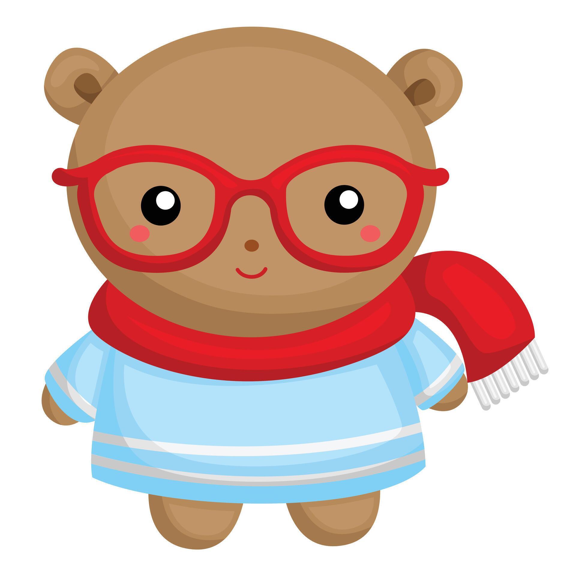 Colorful Squirrel Winter Animal Christmas Cartoon Illustration Clipart ...