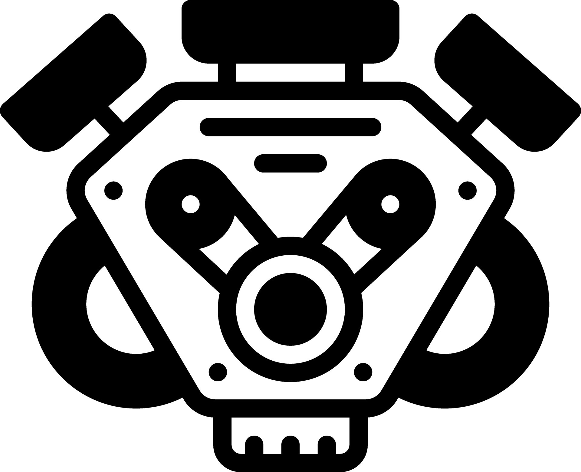Solid black icon for engine 48735701 Vector Art at Vecteezy