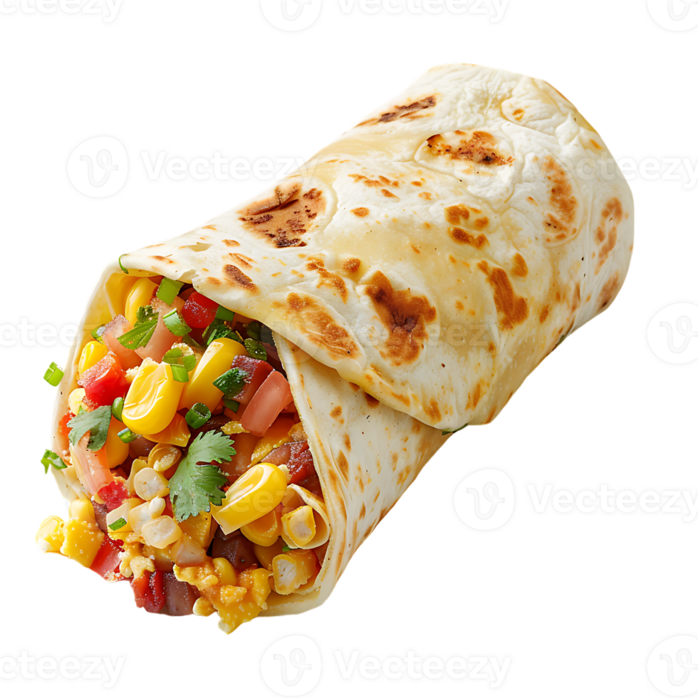 delicious Spanish breakfast burrito, all by itself against a transparent background 48739960 PNG