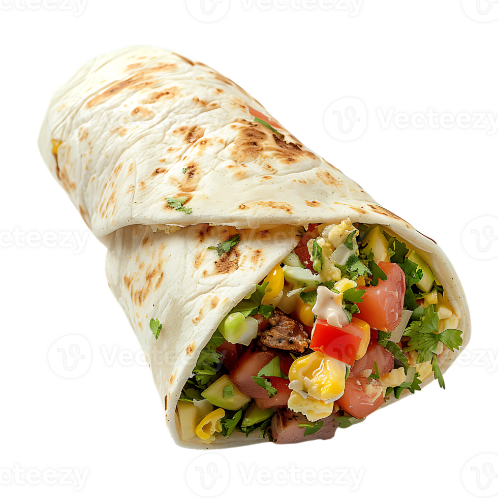 delicious Spanish breakfast burrito, all by itself against a transparent background 48739970 PNG
