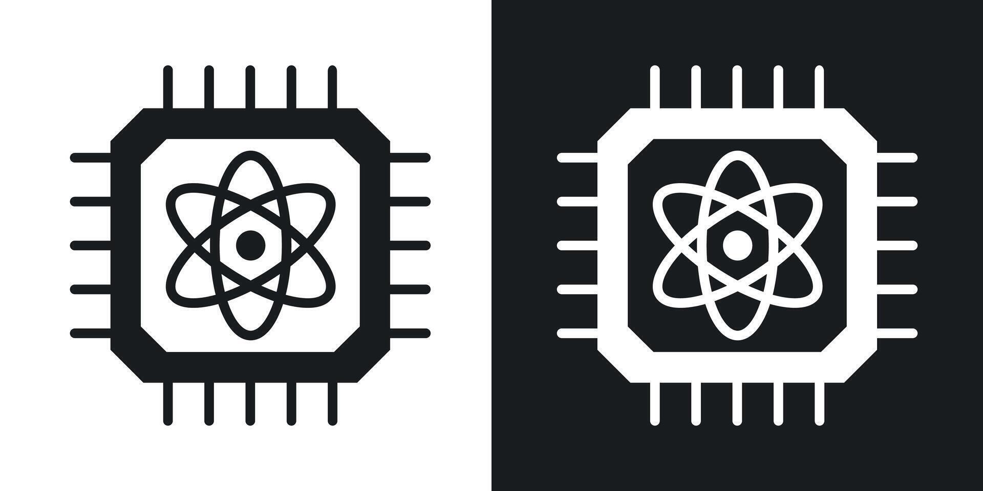 Quantum computing icon set. Stock set on white backgound. EPS 10 ...