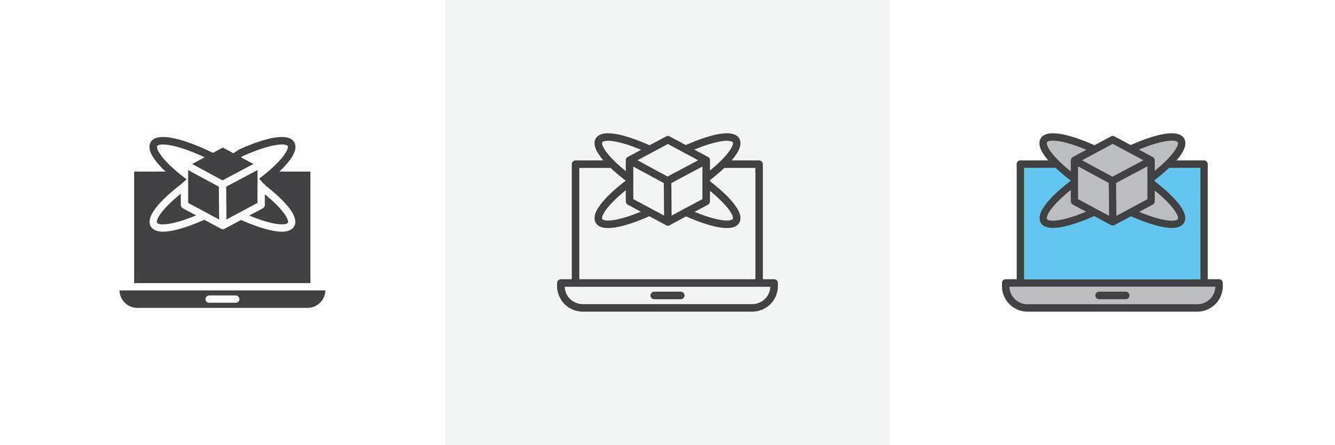 Computer simulation icon 48754215 Vector Art at Vecteezy