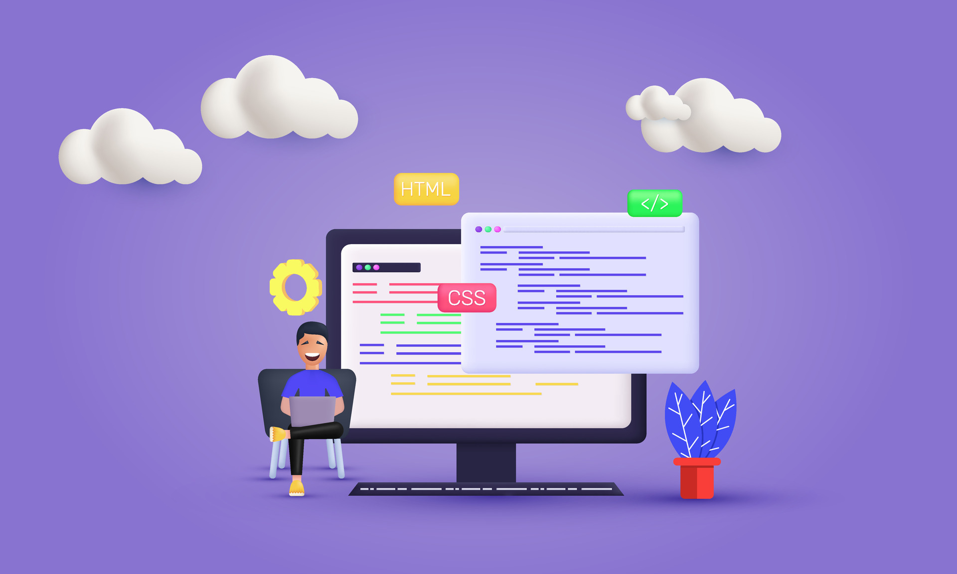 3d Website Programming Coding Web Development Influencer Style Design
