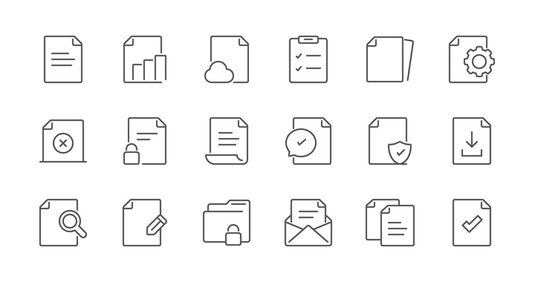 Document Line Icon Set 48755839 Vector Art at Vecteezy