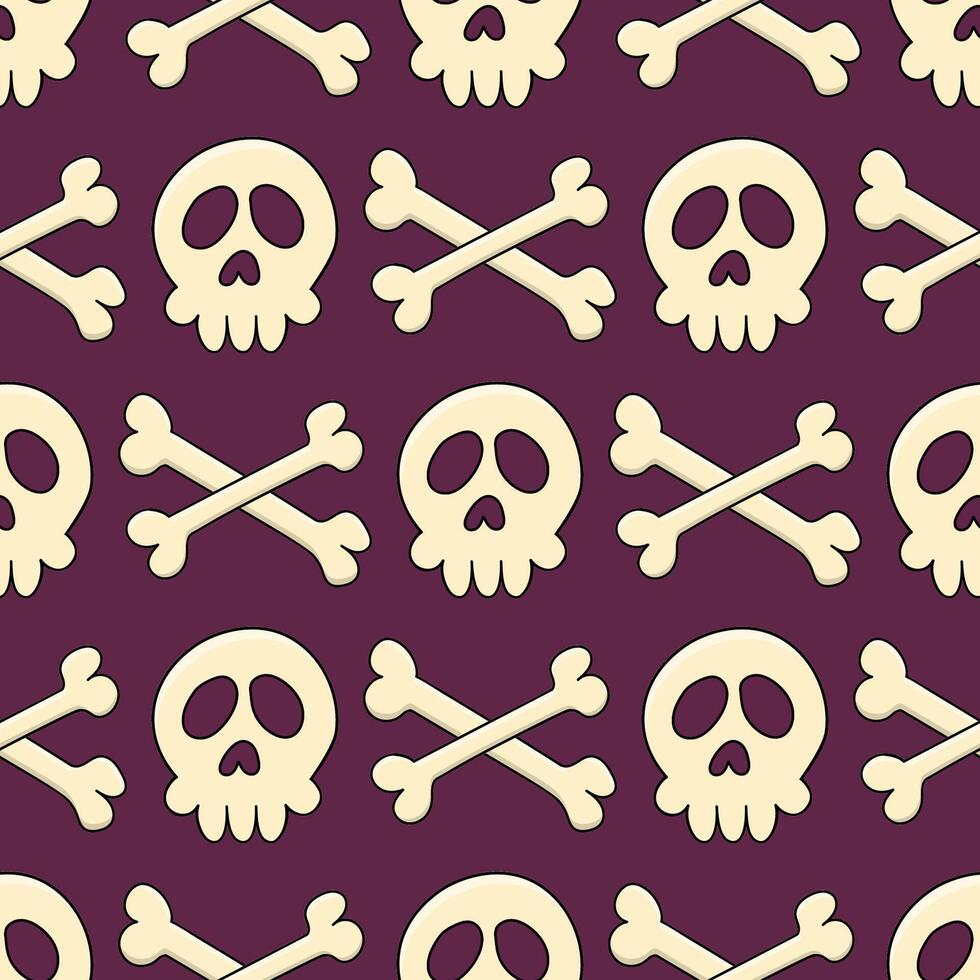 Halloween Seamless Patterns with Skulls and Bones for Background 48758598 Vector Art at Vecteezy