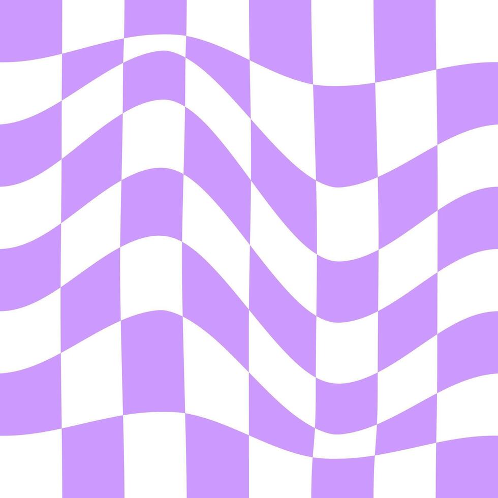 Distorted chess board background. Checkered visual illusion. Psychedelic pattern with warped ...