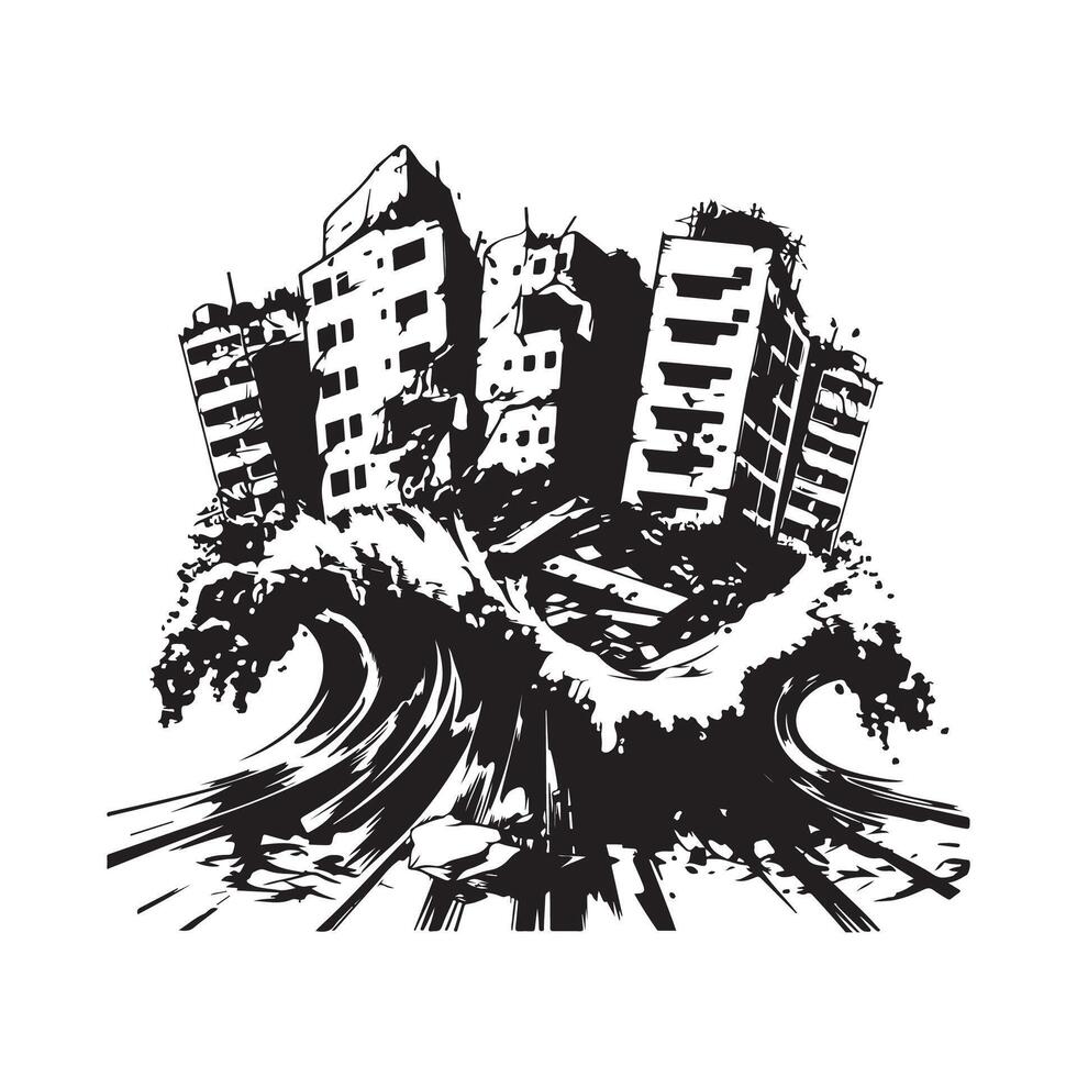 Natural Disasters Tsunami Natural Strong Disaster image. Illustration ... Natural Disasters Tsunami Natural Strong Disaster image. Illustration ...