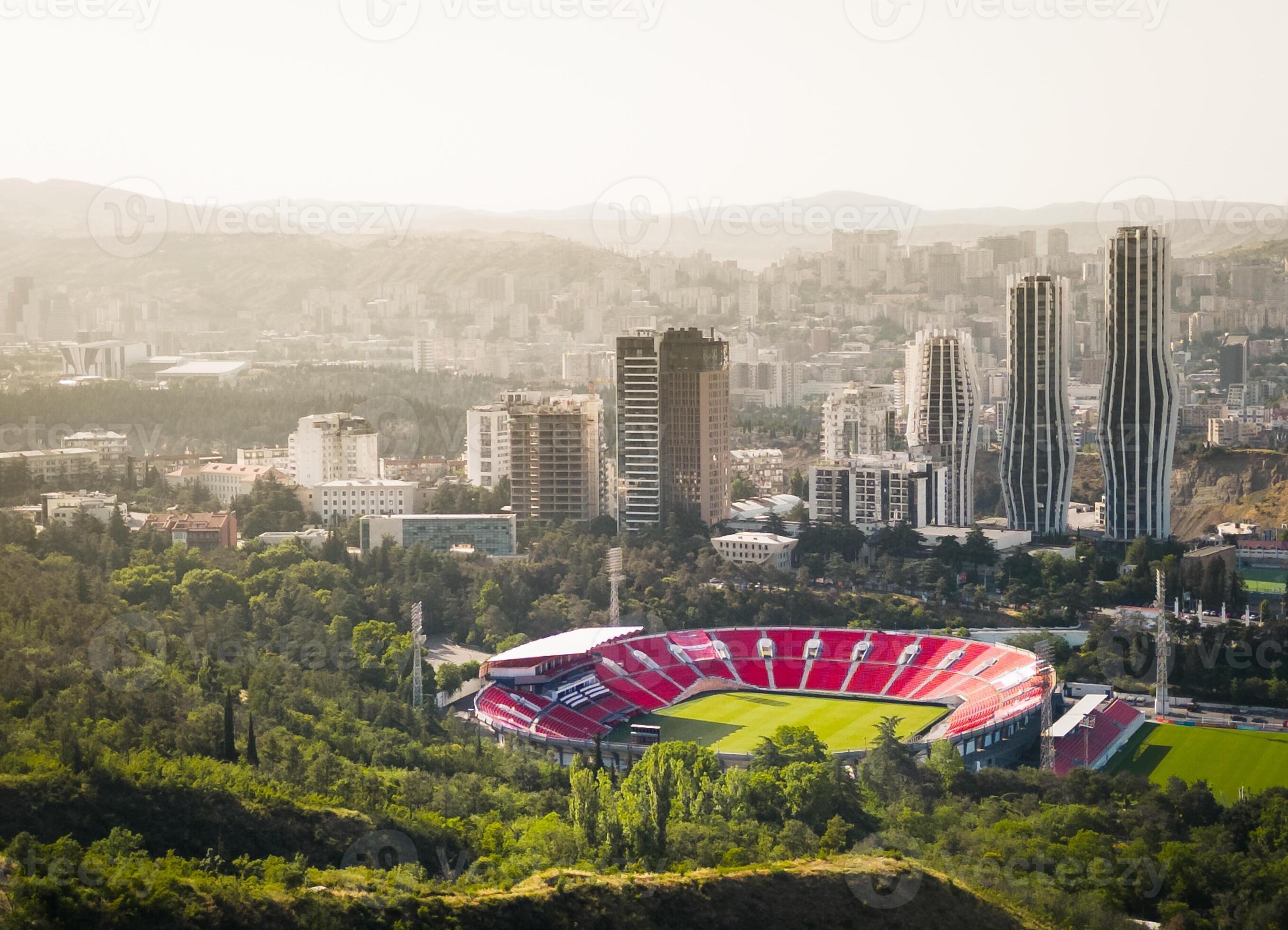 Tbilisi, Georgia- 4th july, 2024- aerial view The Mikheil Meskhi ... Tbilisi, Georgia- 4th july, 2024- aerial view The Mikheil Meskhi ...