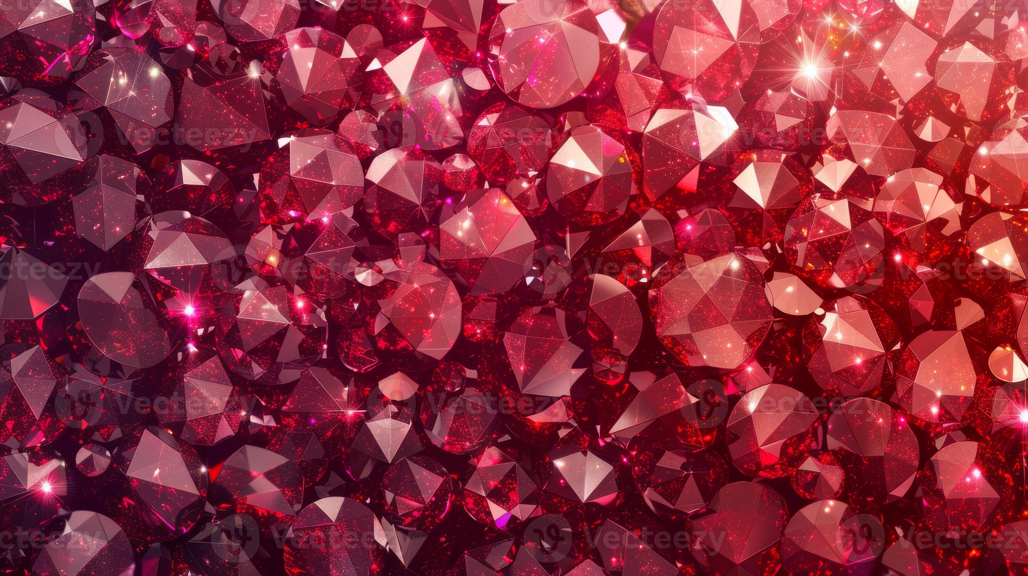 Sparkling Ruby Gemstone Background with Glittering Geometric Shapes for ...