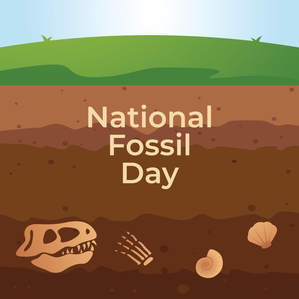 National Fossil Day design template good for celebration usage ...