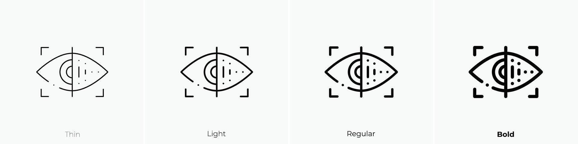 Eye Scan Icon Thin Light Regular And Bold Style Design Isolated On