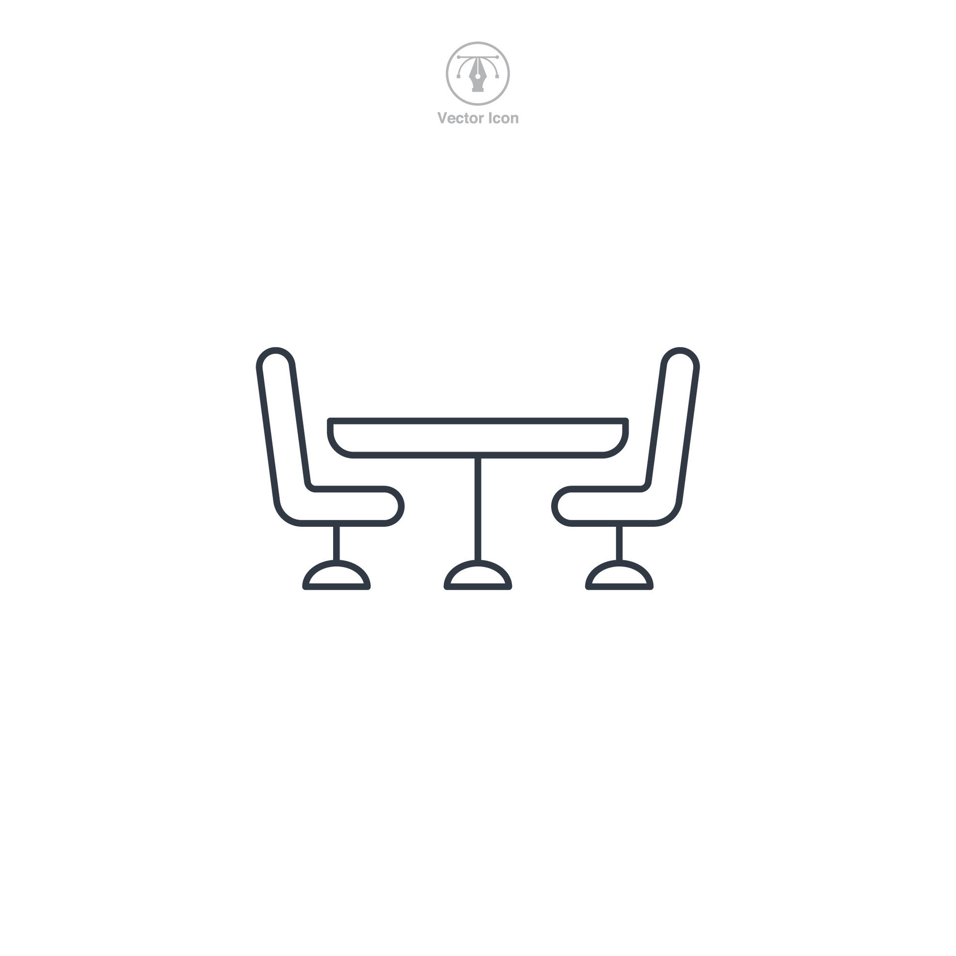 Conference room icon symbol illustration isolated on white background ... Conference room icon symbol illustration isolated on white background ...