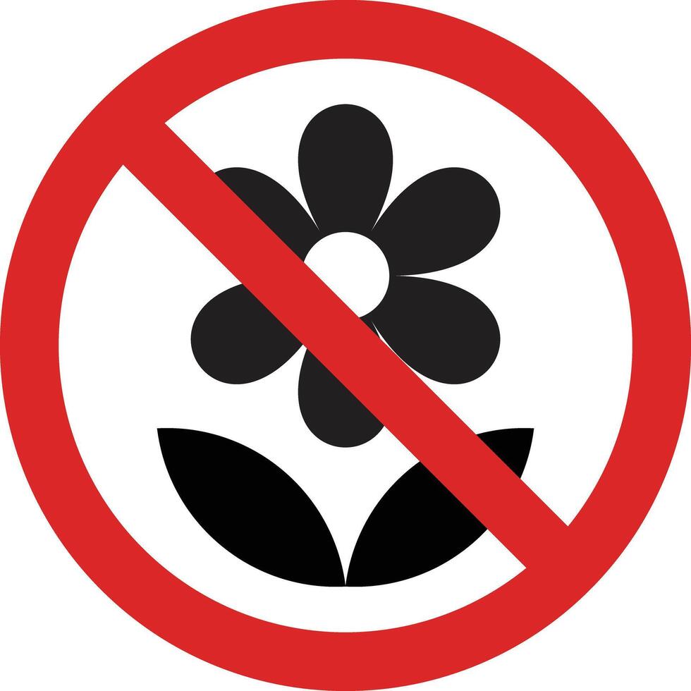 No flower sign . Do not pick flower sign . illustration 48775373 Vector ... No flower sign . Do not pick flower sign . illustration 48775373 Vector ...
