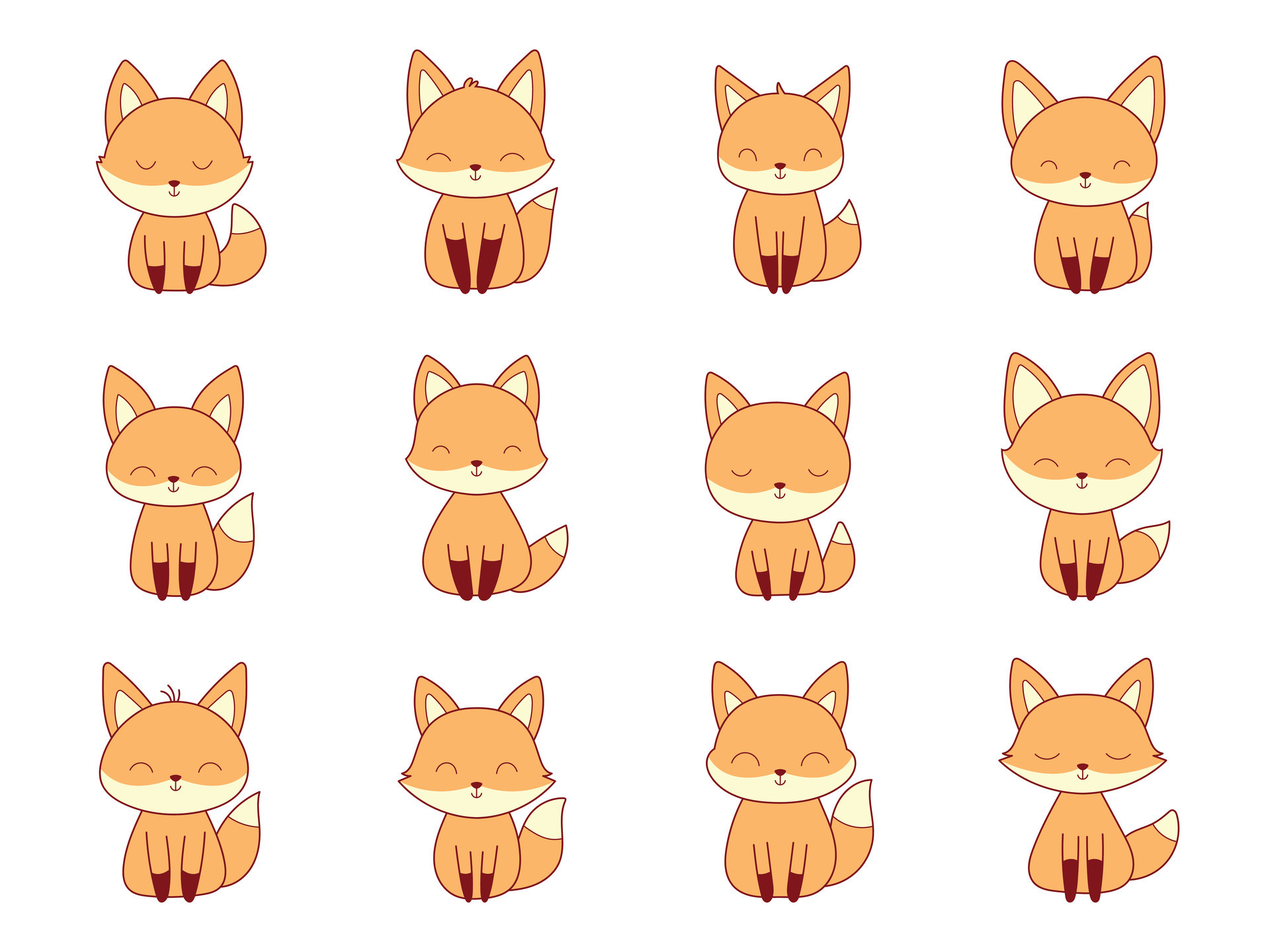 Cute fox clipart design illustration 48776258 Vector Art at Vecteezy