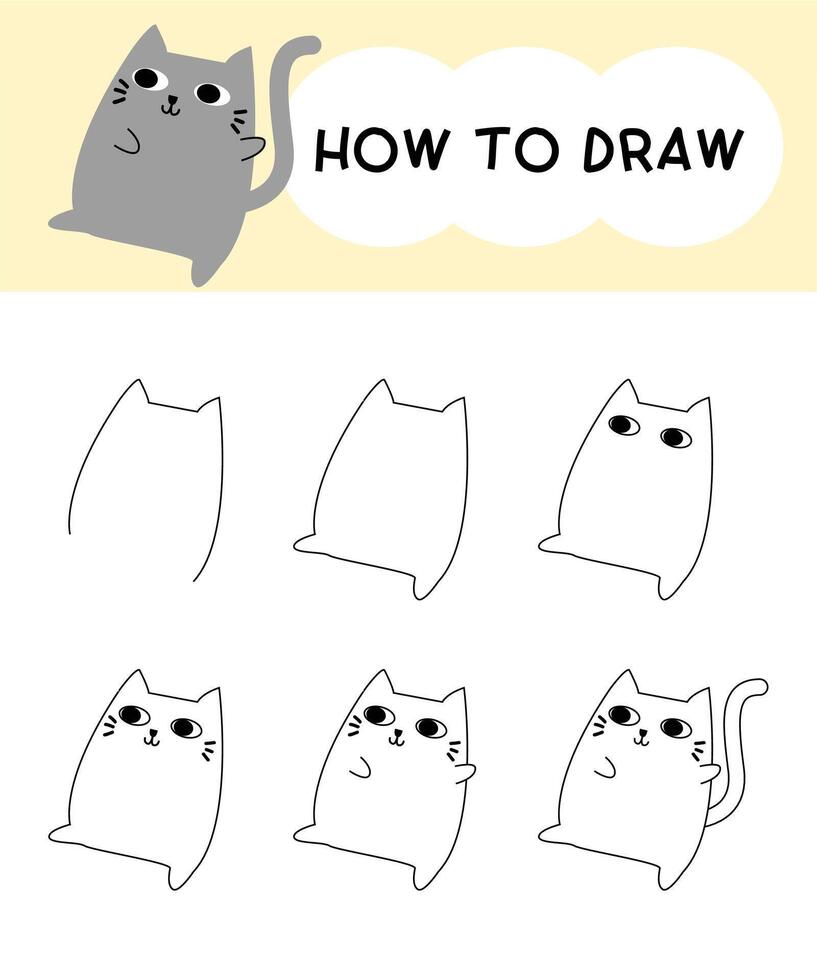 How To Draw A Cartoon Cat Step By Step Easy For Beginners - Infoupdate.org
